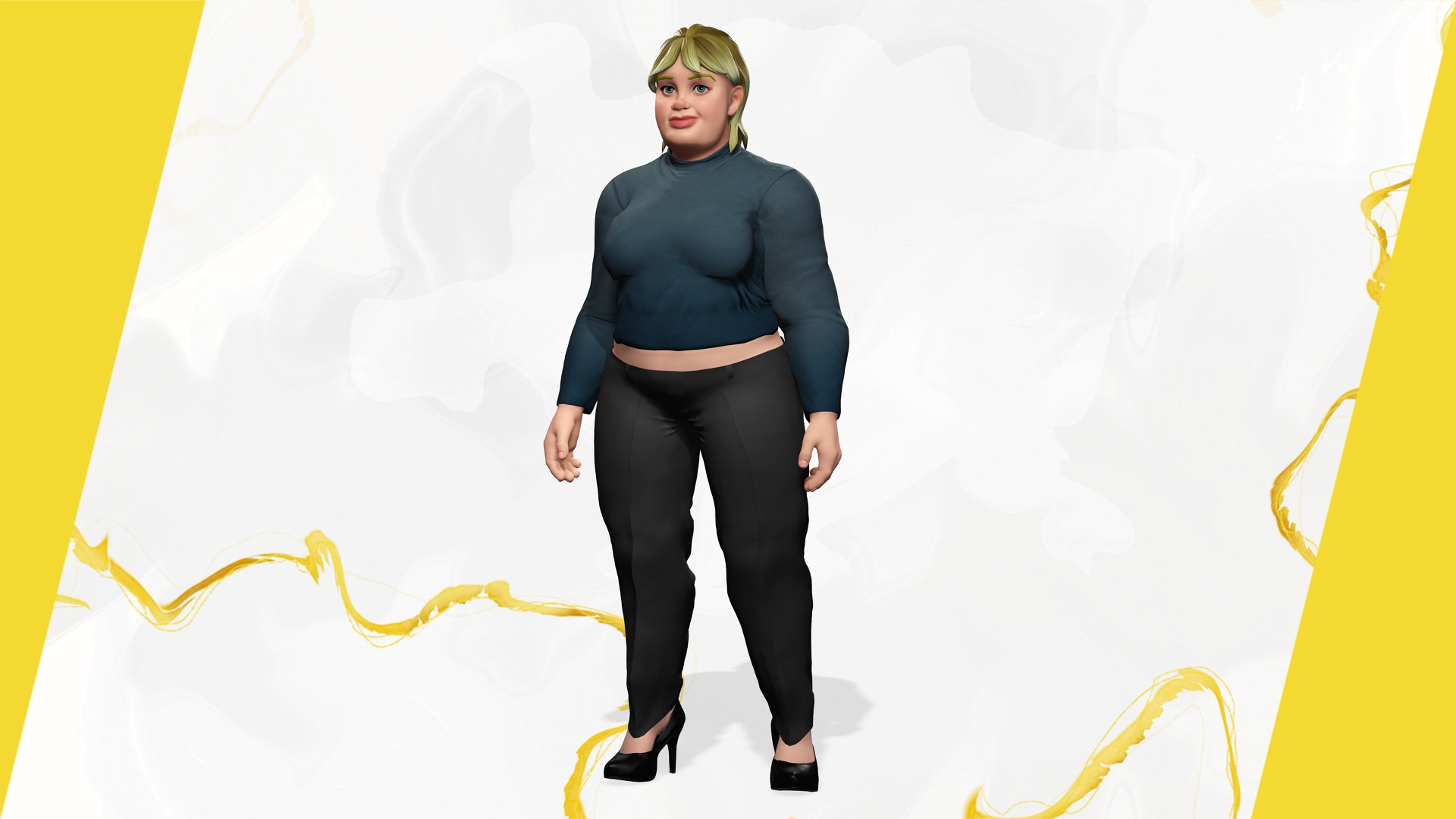 3D Model Everyday Outfit Plus-Size Jeans Female Model - TurboSquid 2273261
