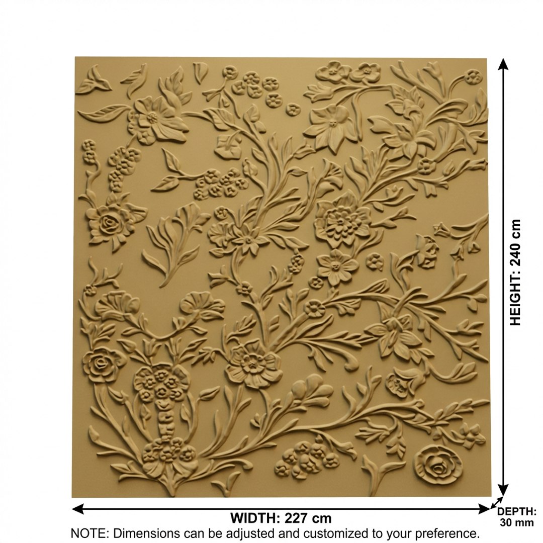 Classic Flower Relief Panel Wall Decor Set STL Mural CNC 376 3D Model ...