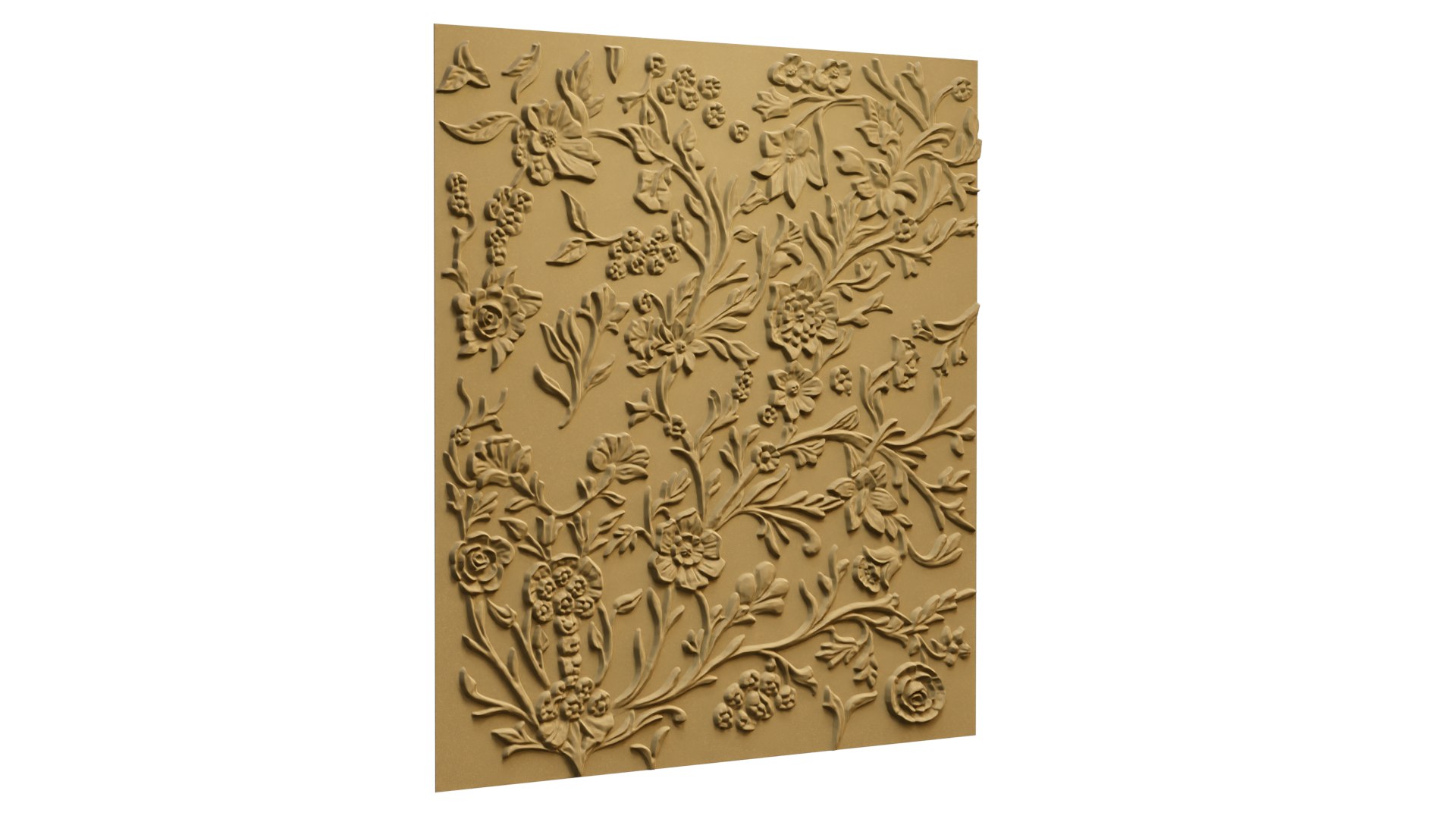 Classic Flower Relief Panel Wall Decor Set STL Mural CNC 376 3D Model ...