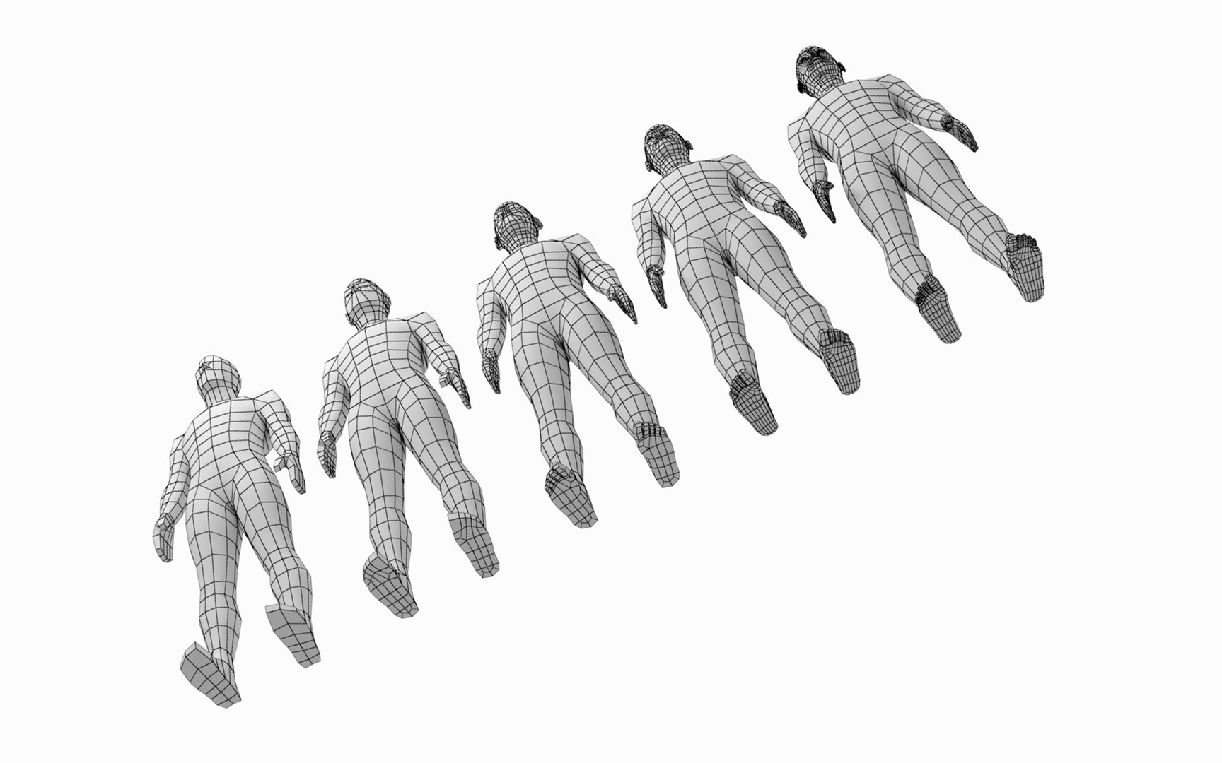 Natural Male In Rest Pose In 5 Topologies Model - TurboSquid 2119976