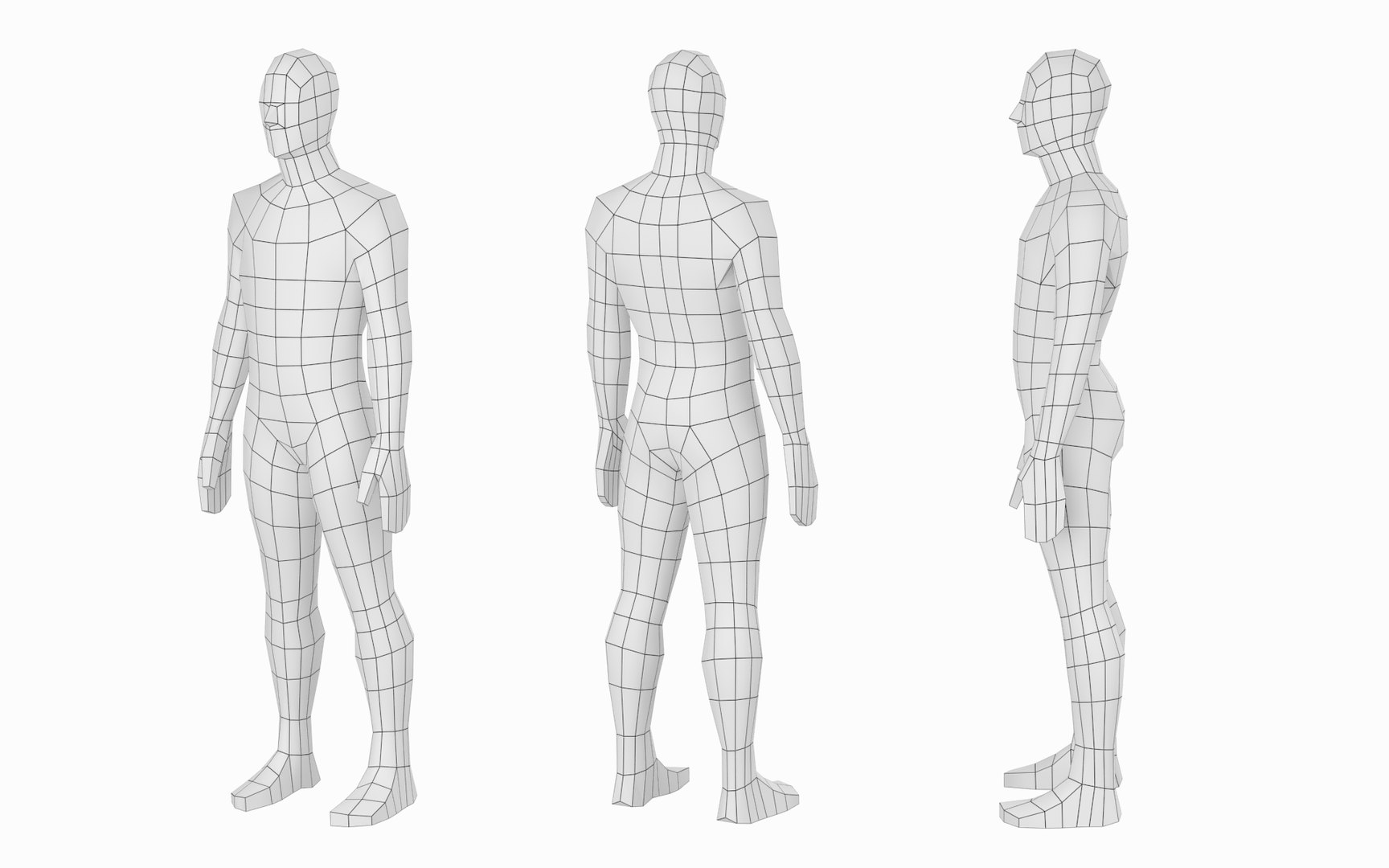 Natural Male In Rest Pose In 5 Topologies Model - TurboSquid 2119976