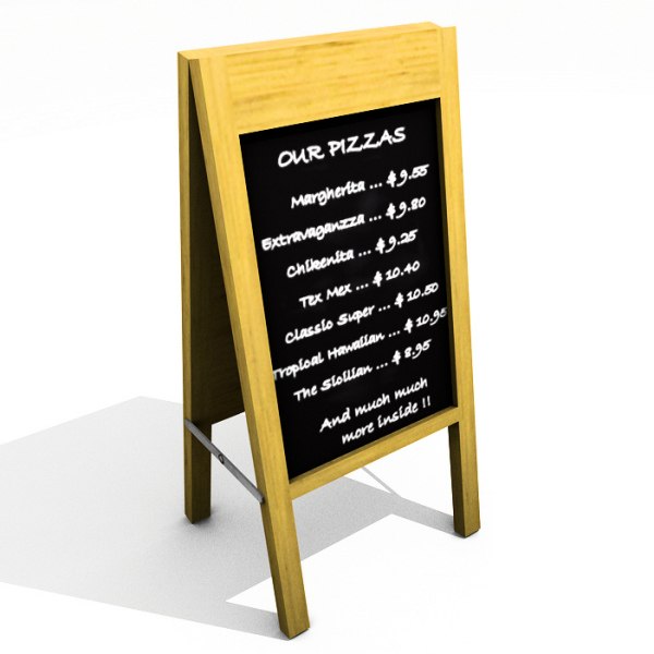 menu board 3d model