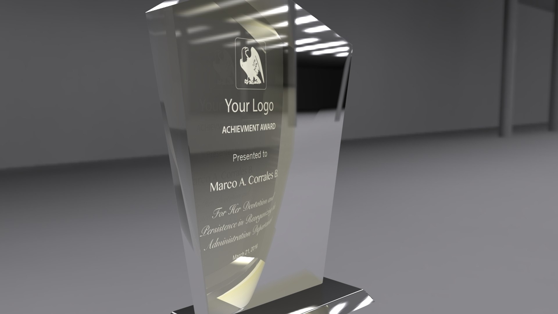 3d Award Glass Model