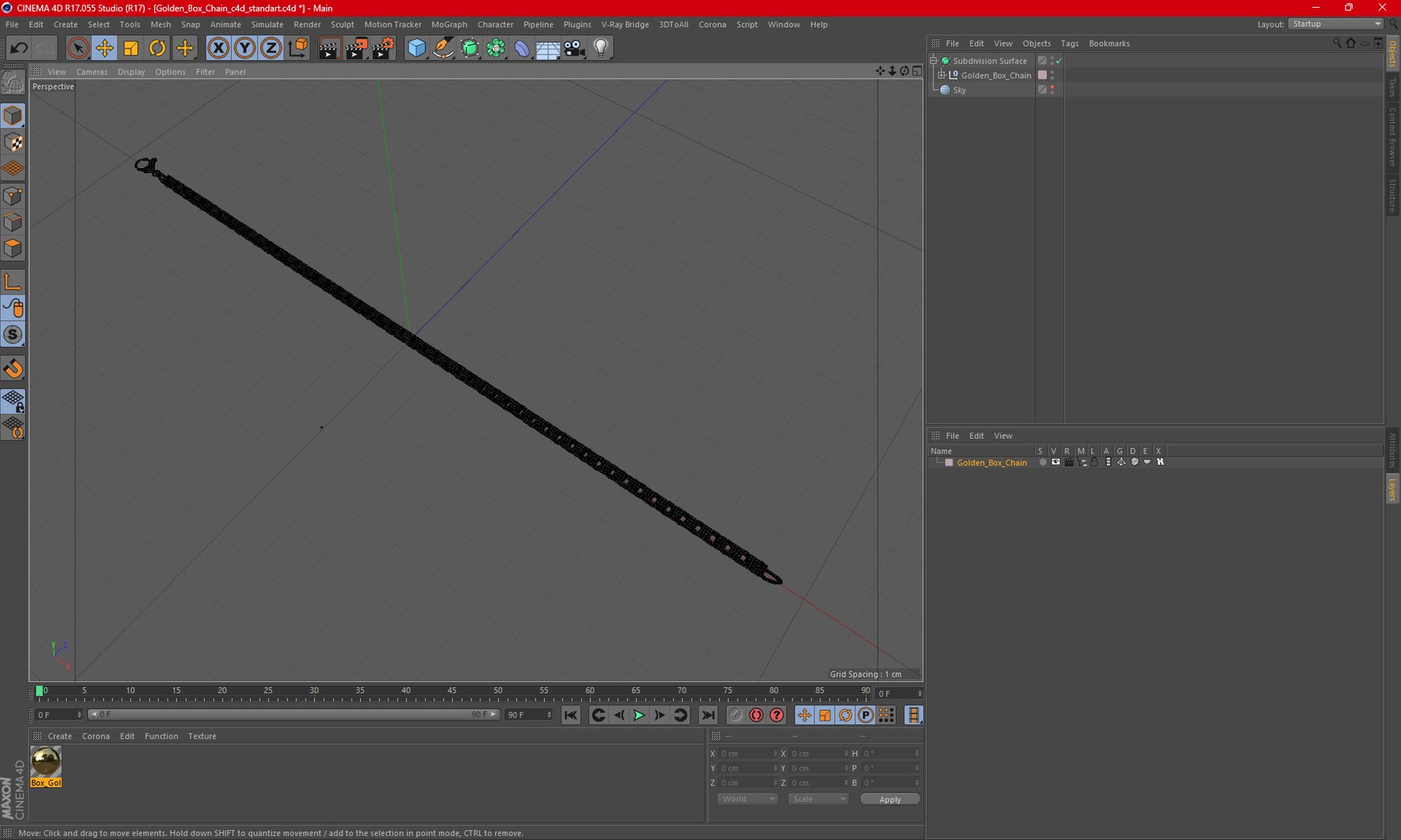 Golden Box Chain 3D Model - TurboSquid 2239782