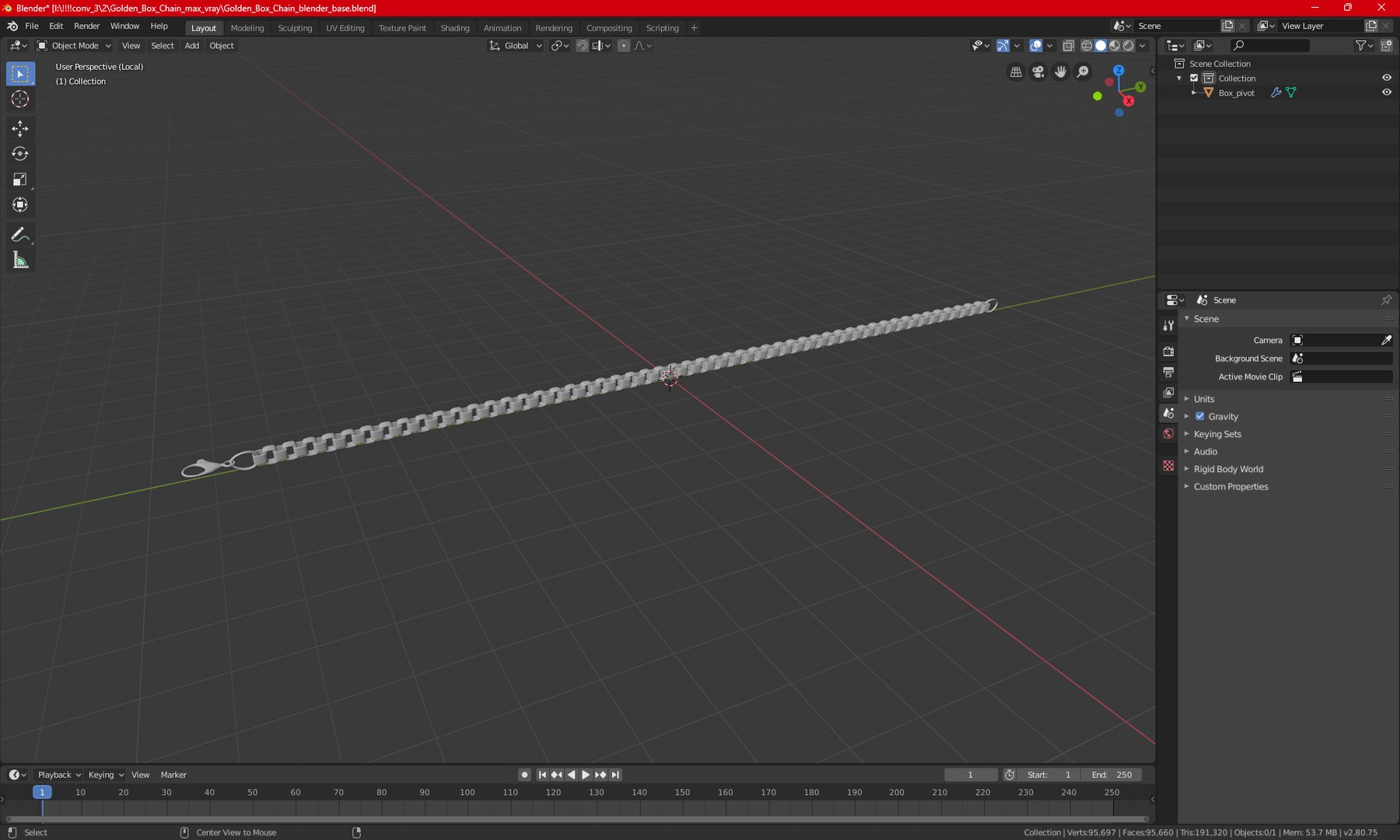 Golden Box Chain 3D Model - TurboSquid 2239782