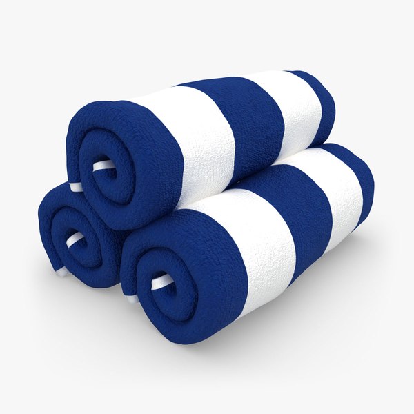 modelo 3d Rollo De Toalla Azul Blanco - TurboSquid 982325