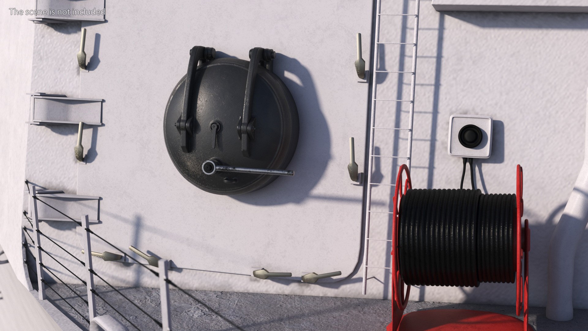 3D Circular Steel Pressure Hatch Black Model - TurboSquid 2394902