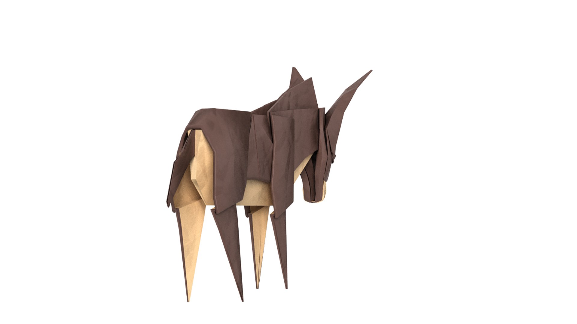 3D Origami Donkey - TurboSquid 1455025