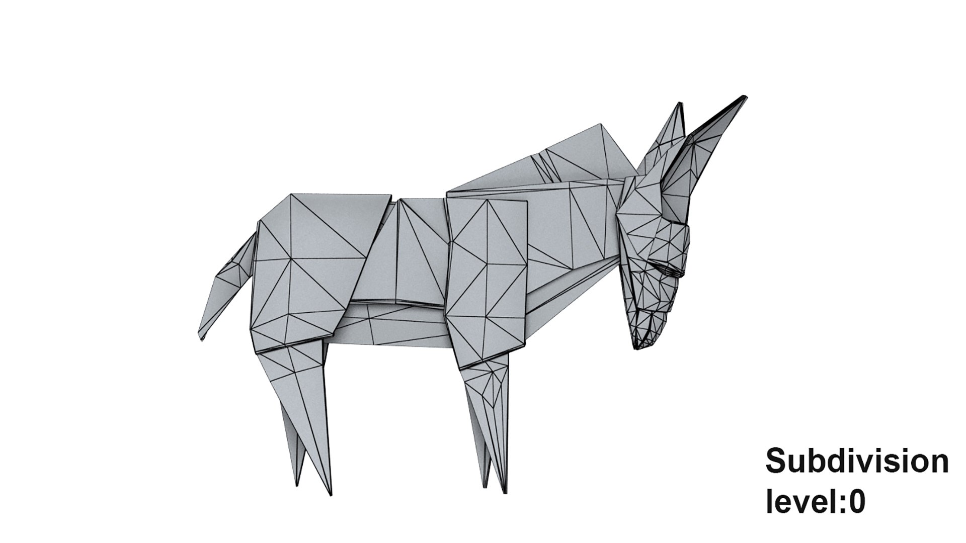 3D Origami Donkey - TurboSquid 1455025