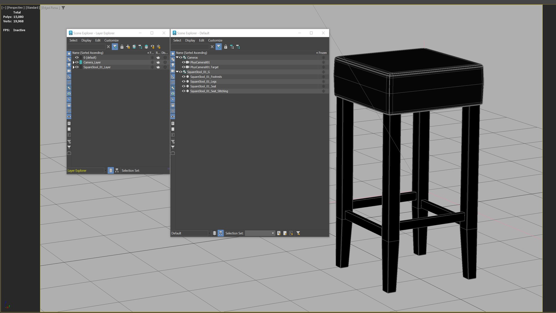 3D Square Bar Stool - TurboSquid 2115992