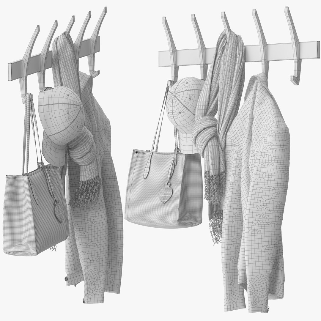 Modern Walnut Coat Rack 3D Model - TurboSquid 2288309