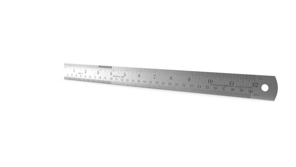 Stainless steel ruler 30 inch 3D model - TurboSquid 1487244