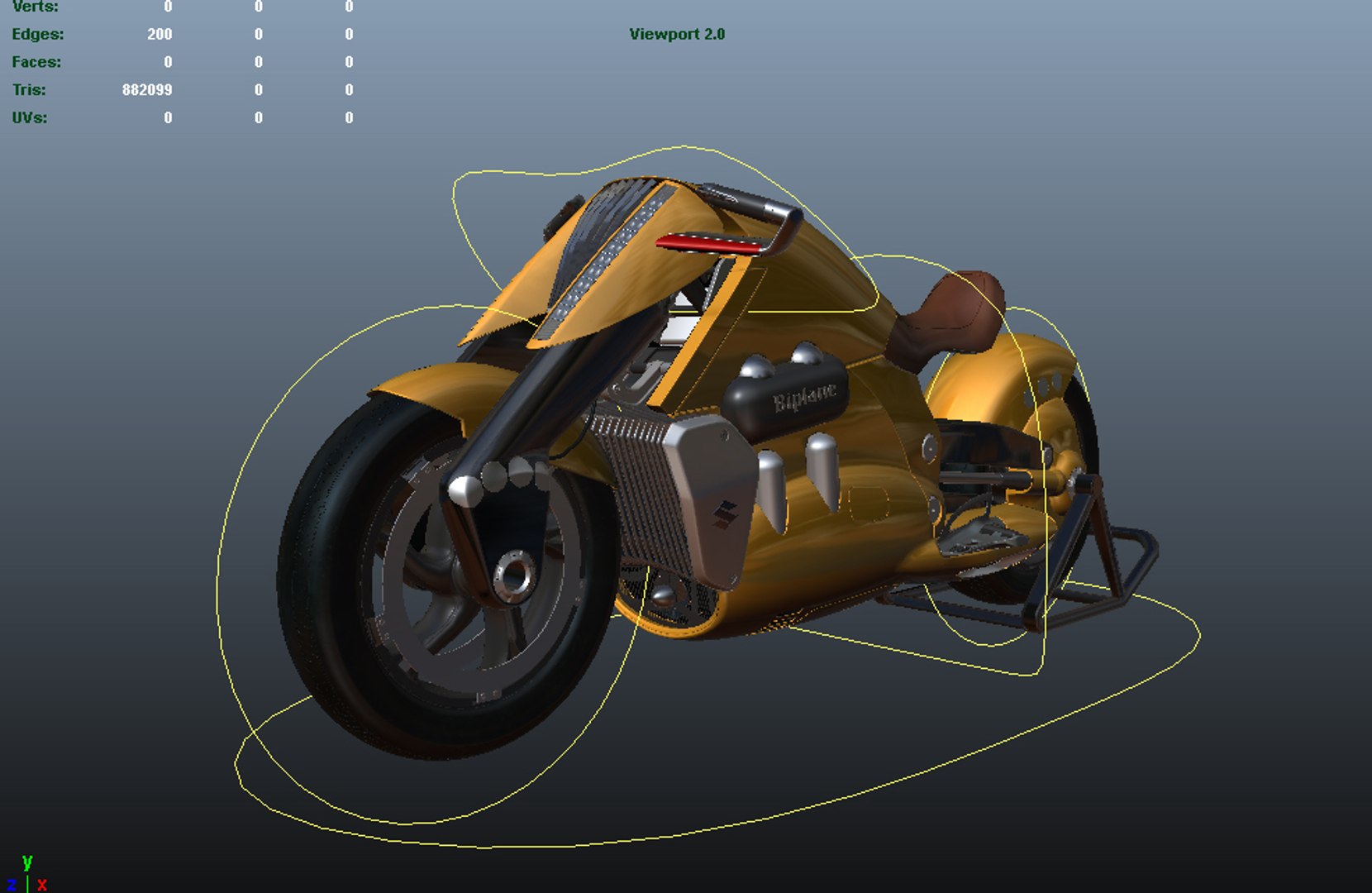 suzuki biplane motorcycle concept obj