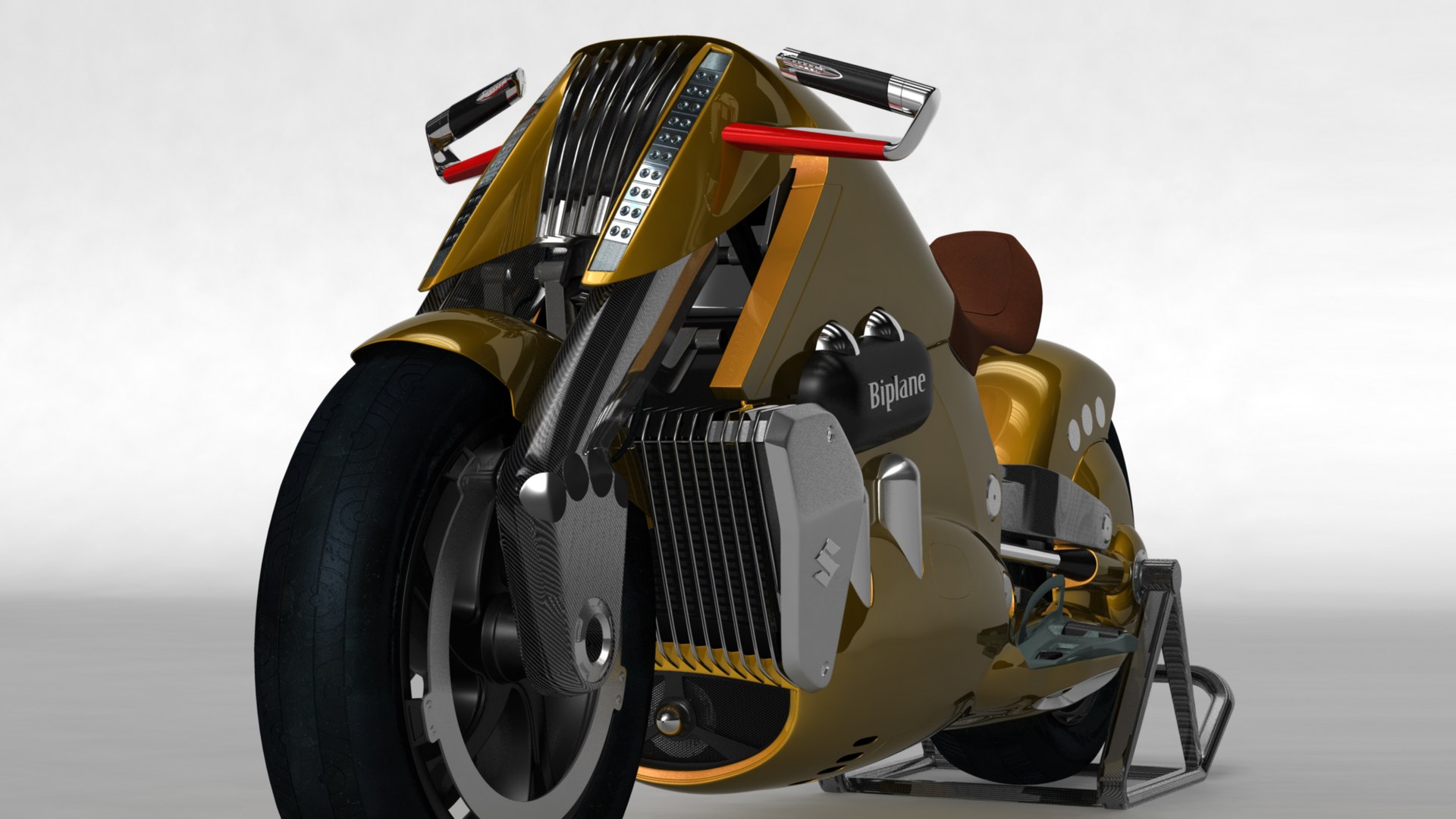 suzuki biplane motorcycle concept obj