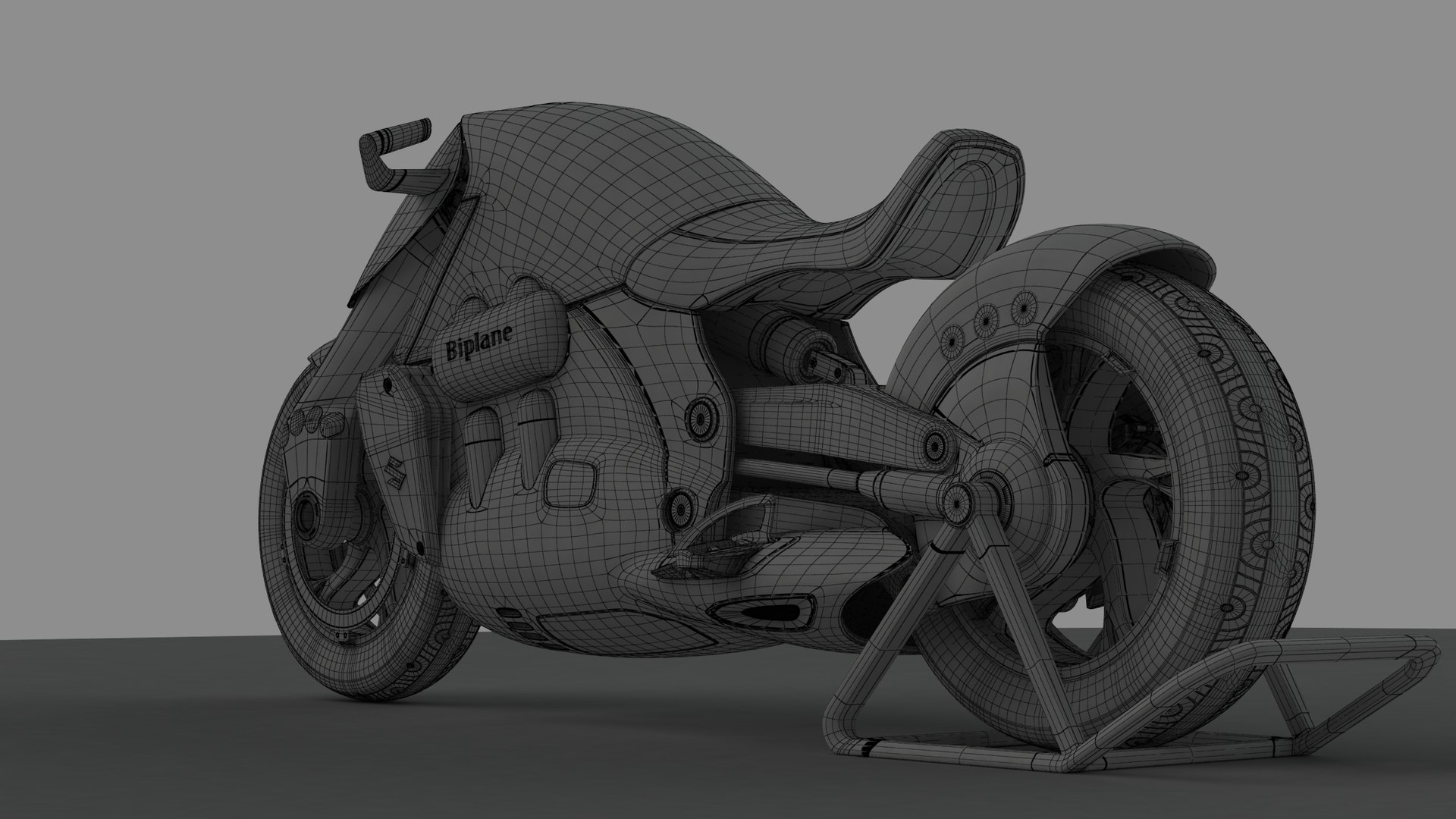 suzuki biplane motorcycle concept obj