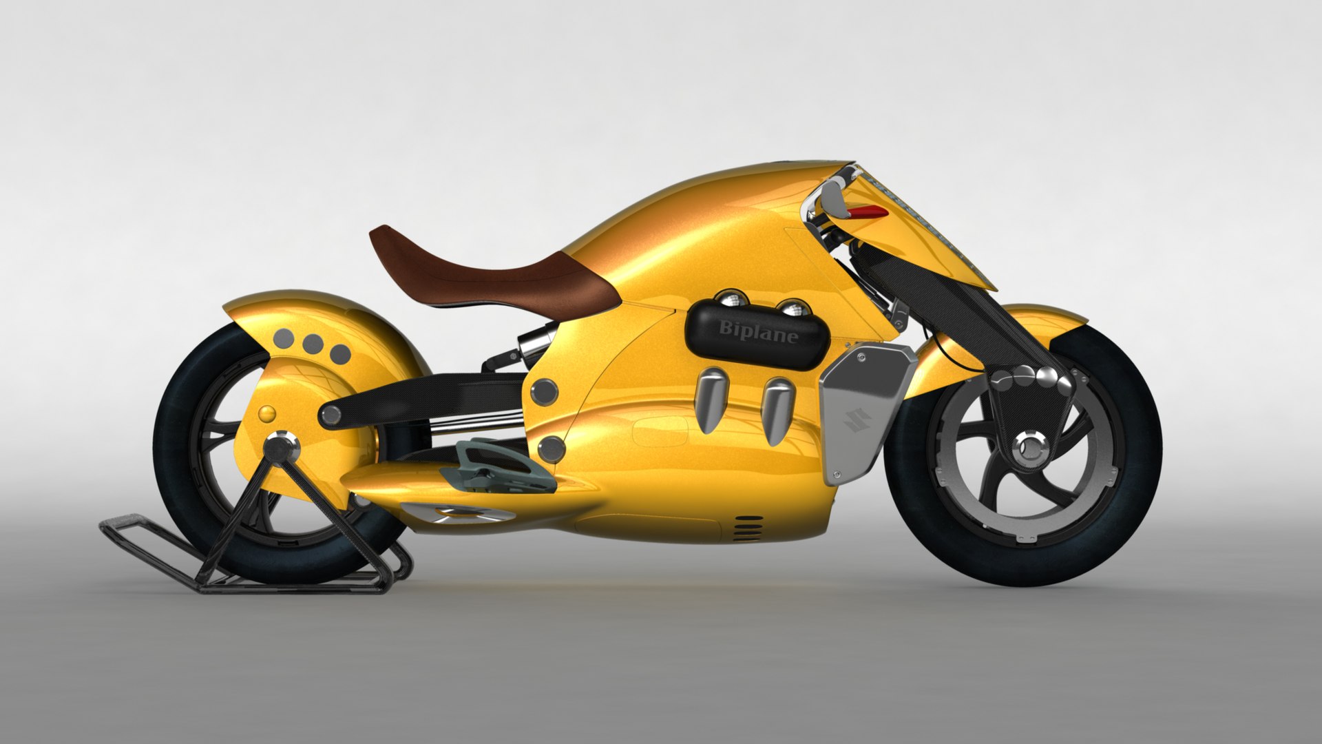 suzuki biplane motorcycle concept obj