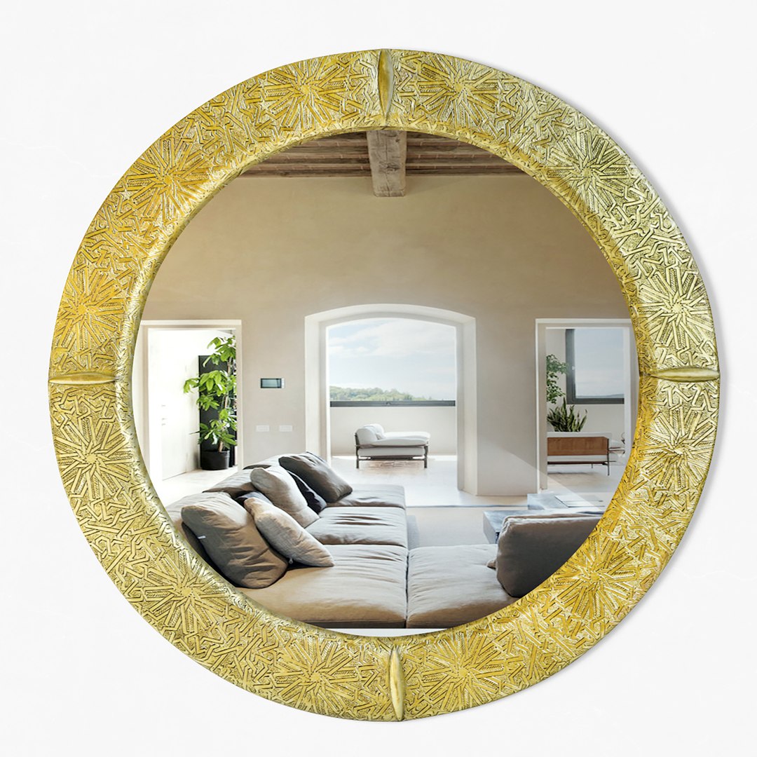 Round Brass Moorish Mirror 3D model - TurboSquid 2129239