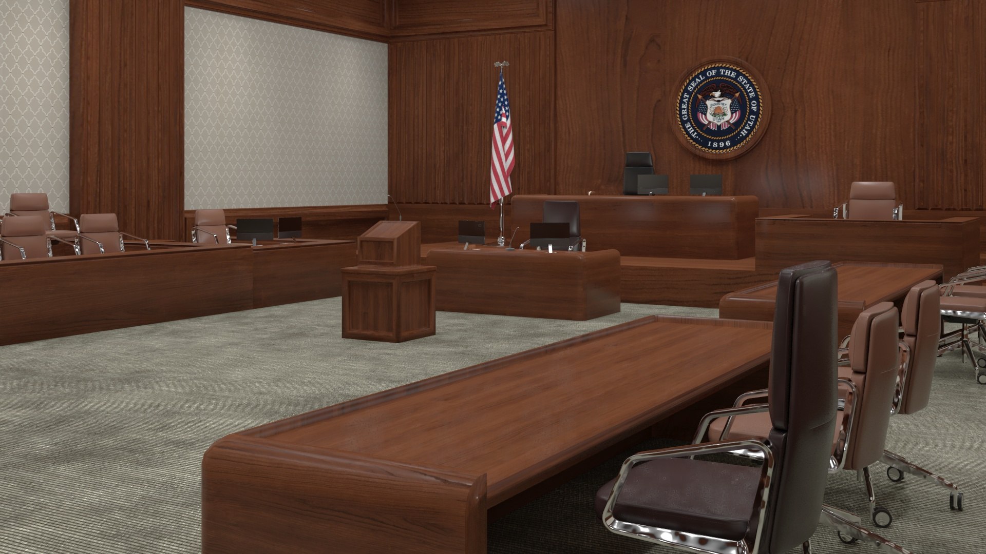 Courtroom 3D Model - TurboSquid 1715366