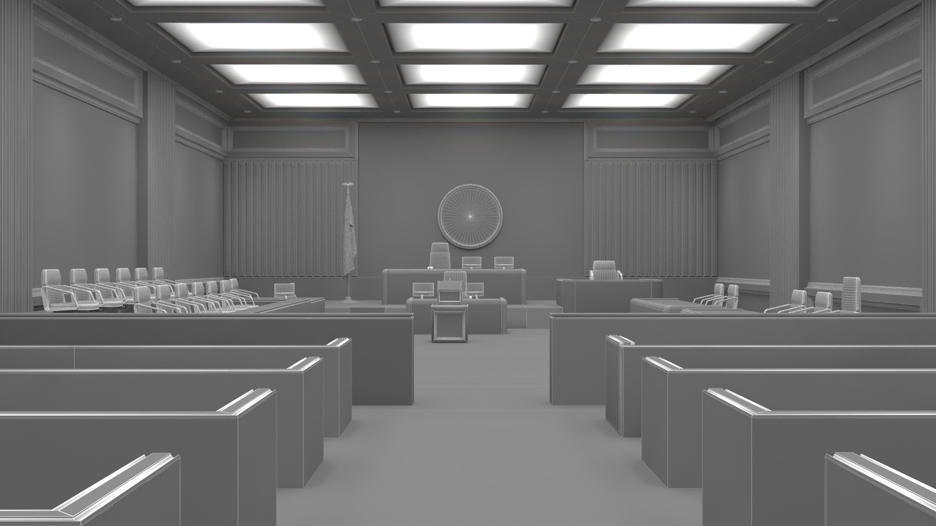 Courtroom 3D Model - TurboSquid 1715366