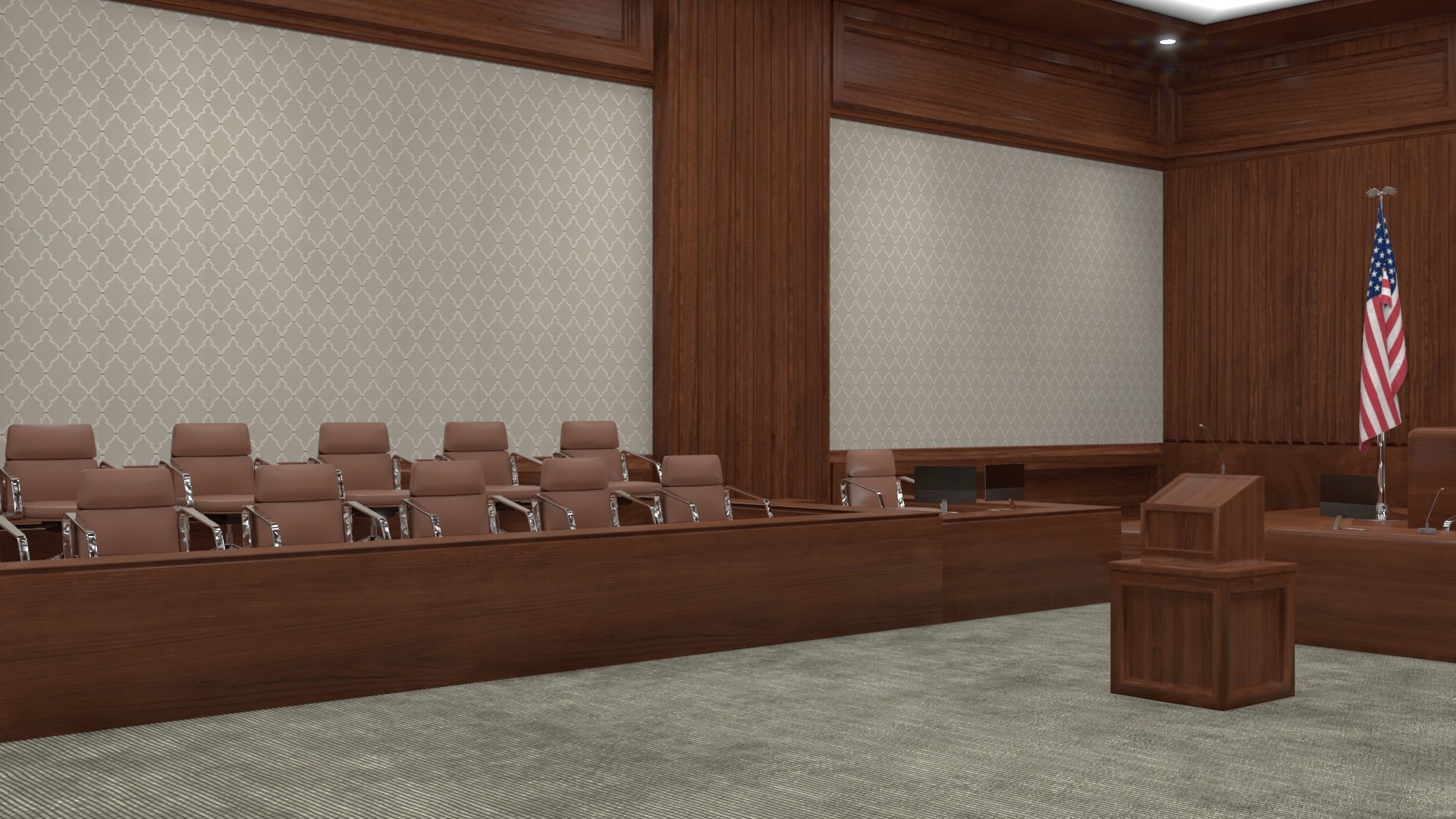 Courtroom 3D Model - TurboSquid 1715366