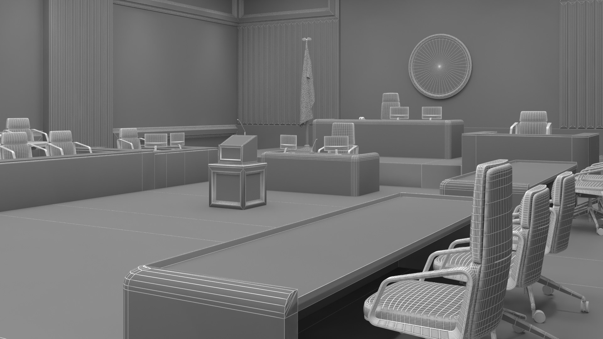 Courtroom 3D Model - TurboSquid 1715366