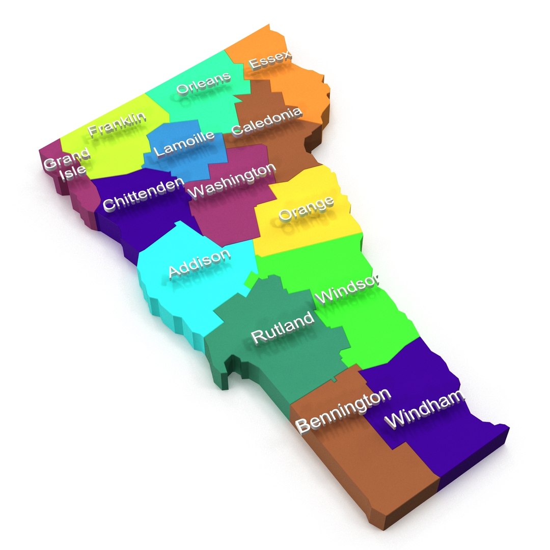 3d Model Vermont Counties