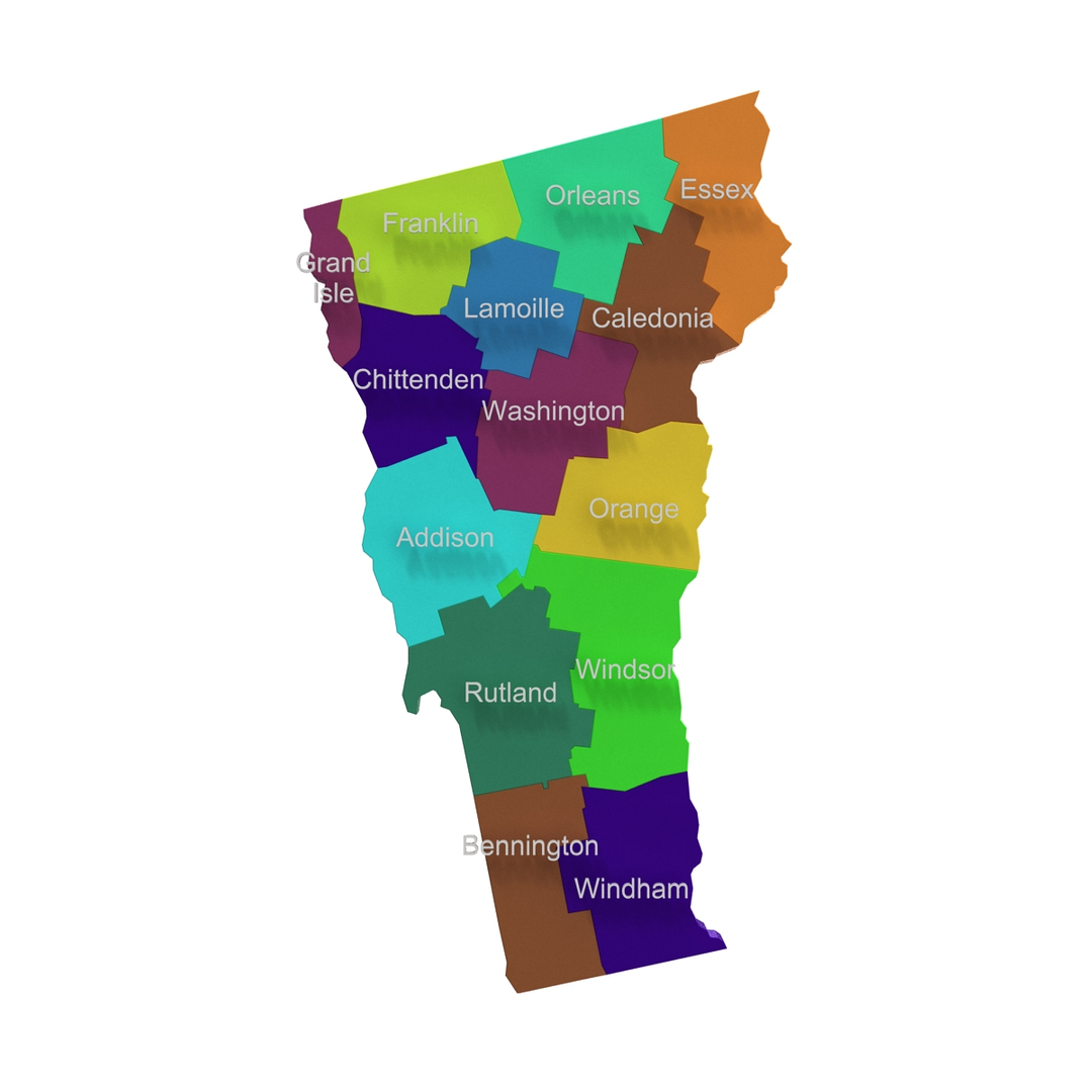 3d Model Vermont Counties