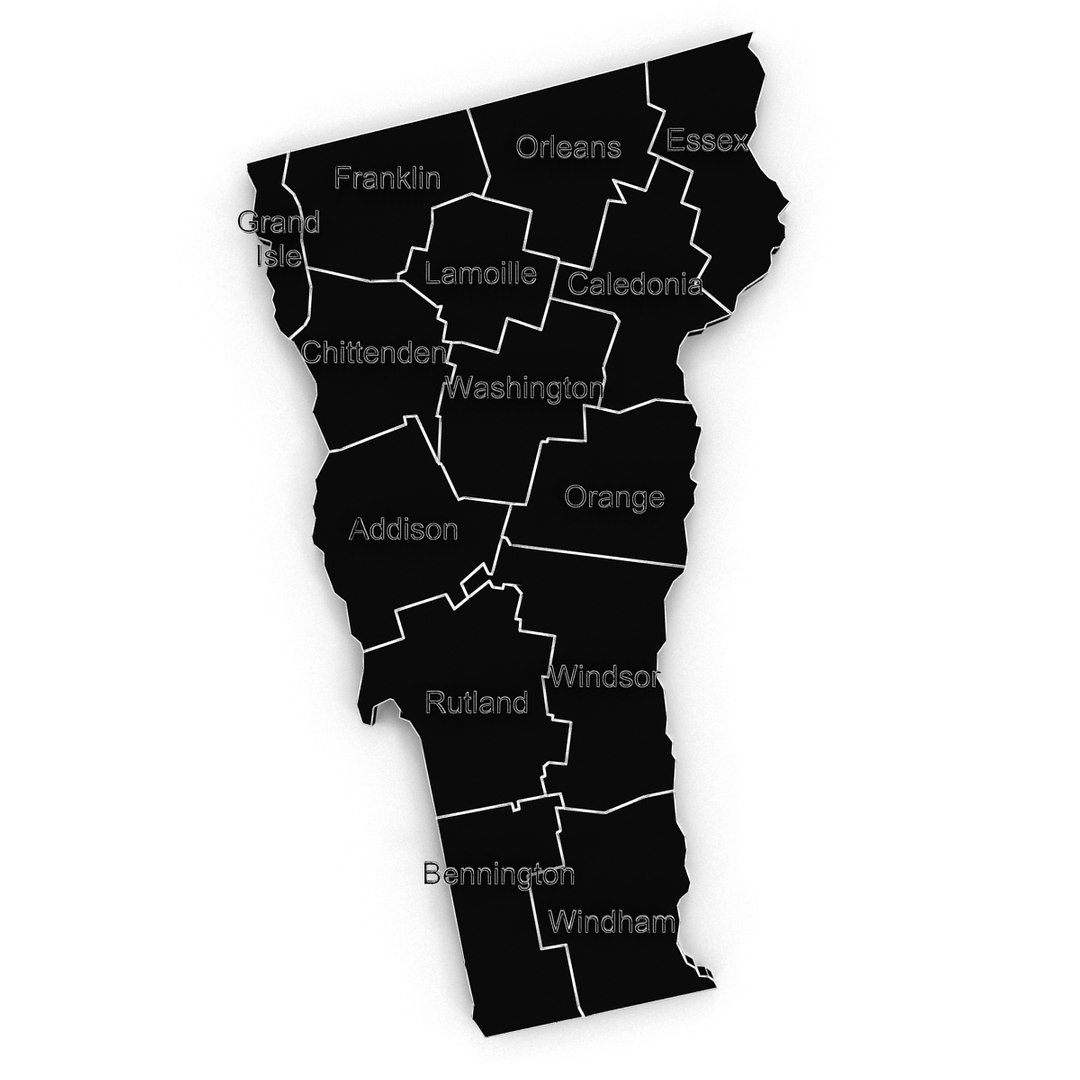 3d Model Vermont Counties