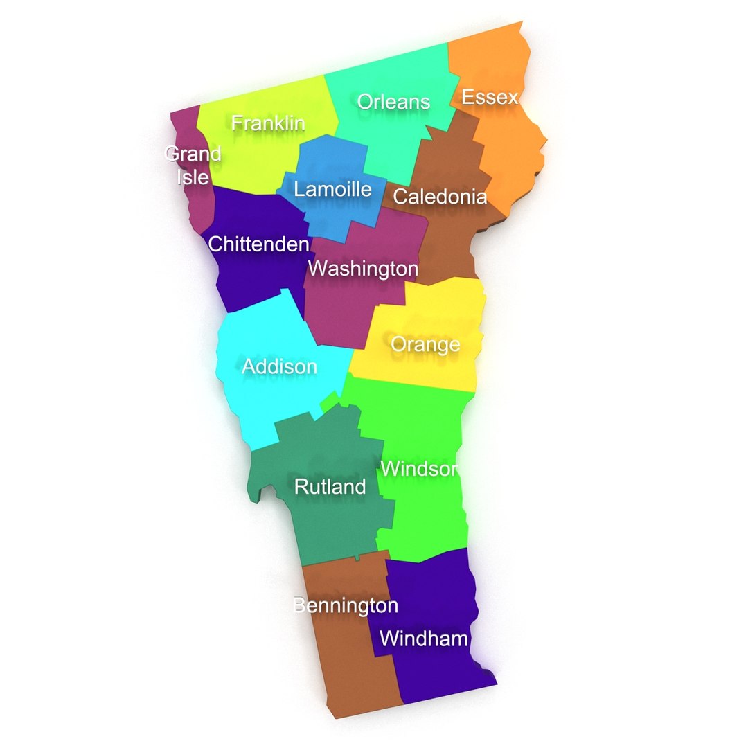 3d Model Vermont Counties