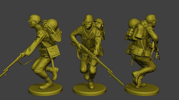modelo 3d Soldado japonés ww2 Run J1 - TurboSquid 1872850
