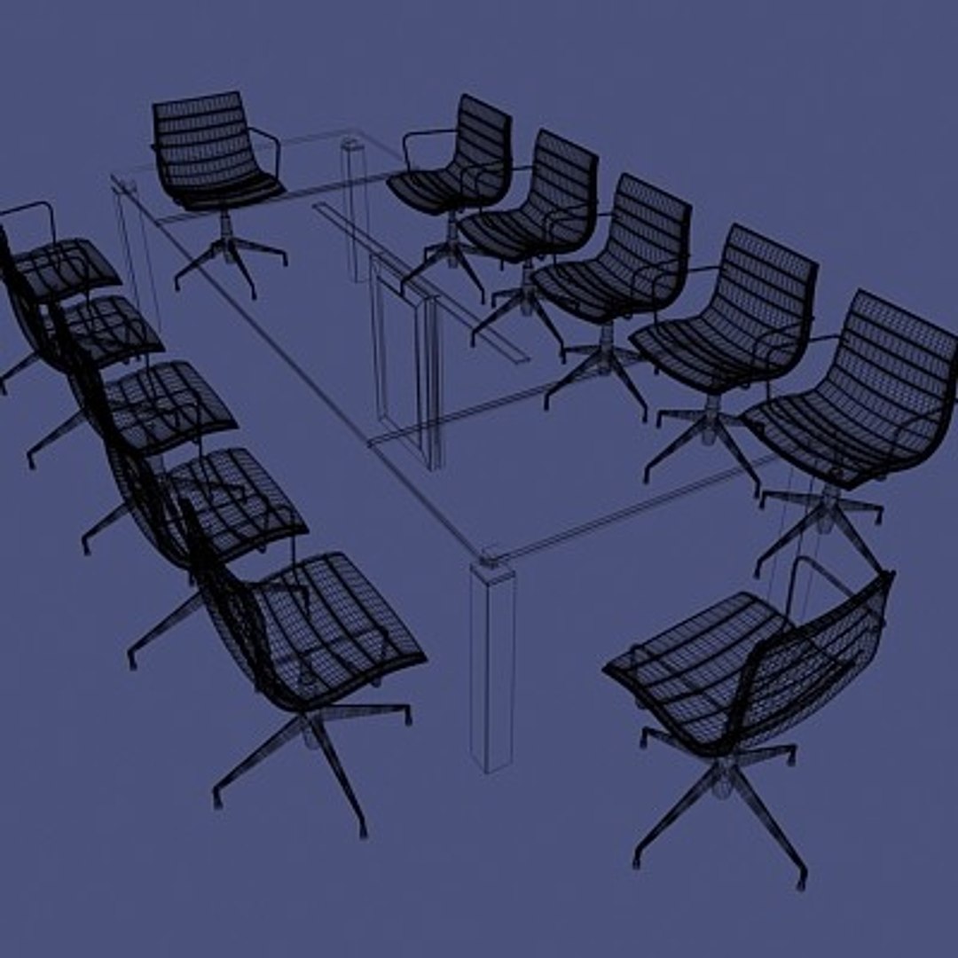 Conference Table Chairs 3d Model