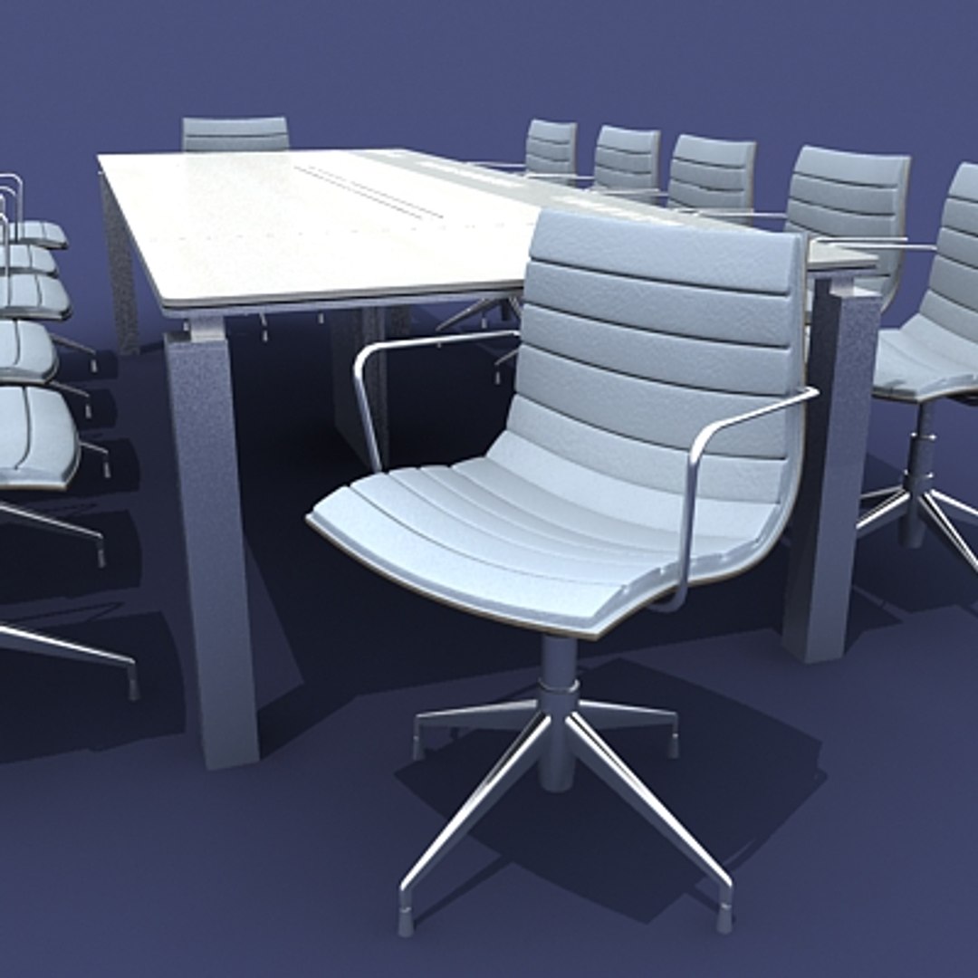 Conference Table Chairs 3d Model