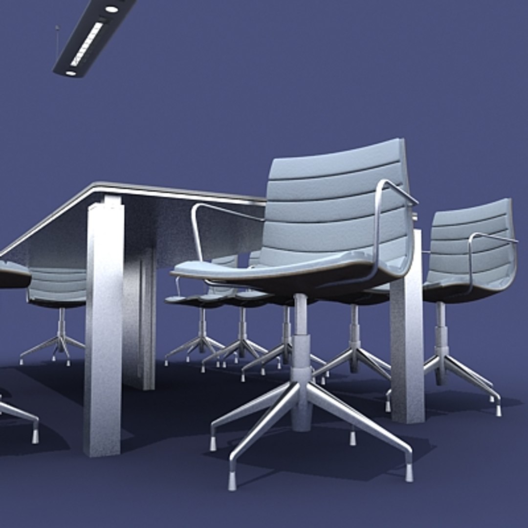 Conference Table Chairs 3d Model