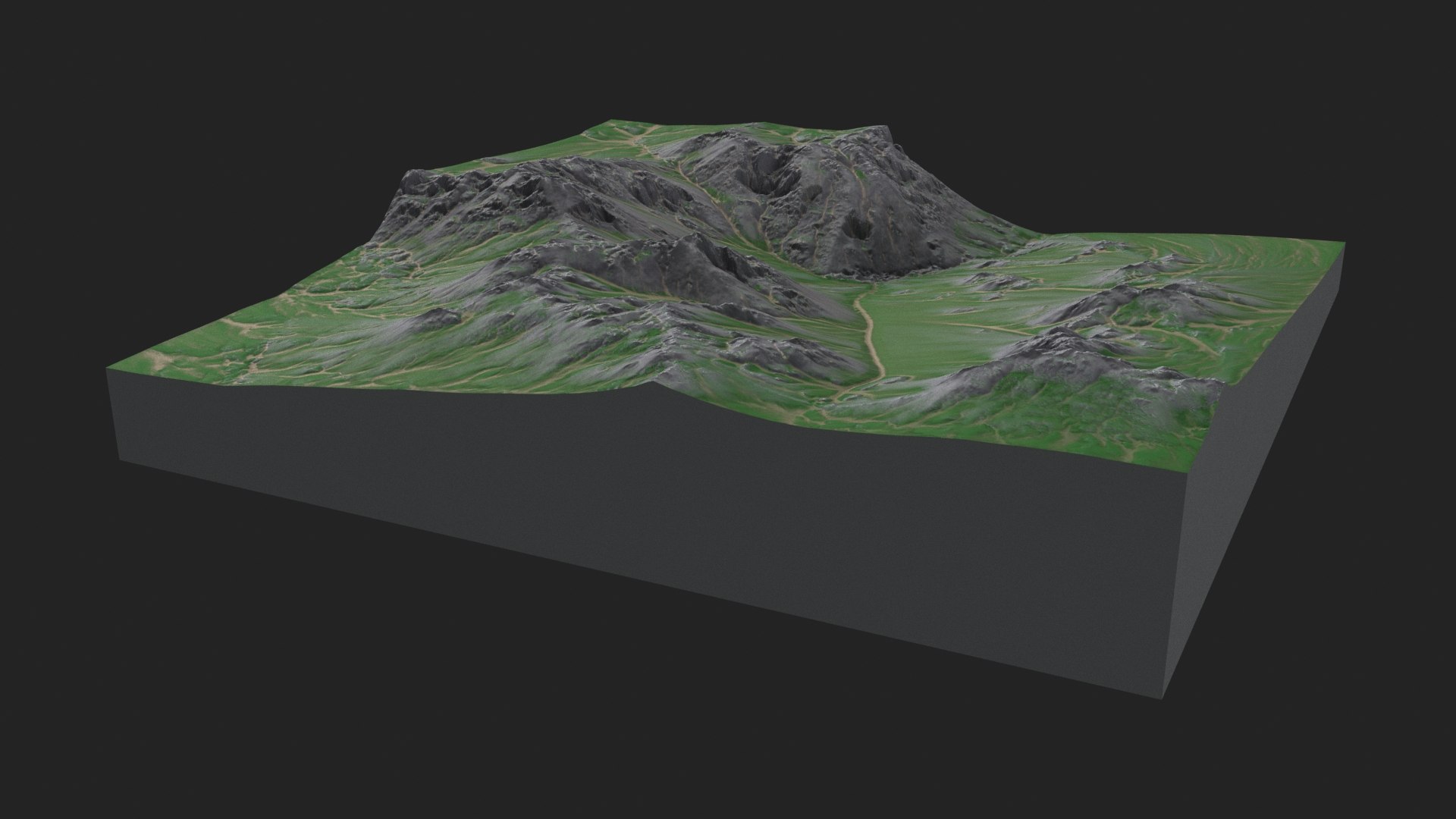 3D Mountain Terrain Model - TurboSquid 2142853
