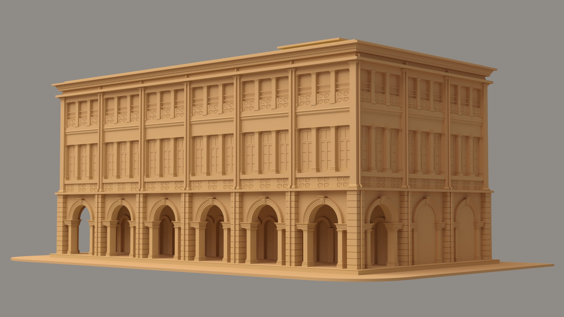 Three Story Building 004 Model - TurboSquid 1738835