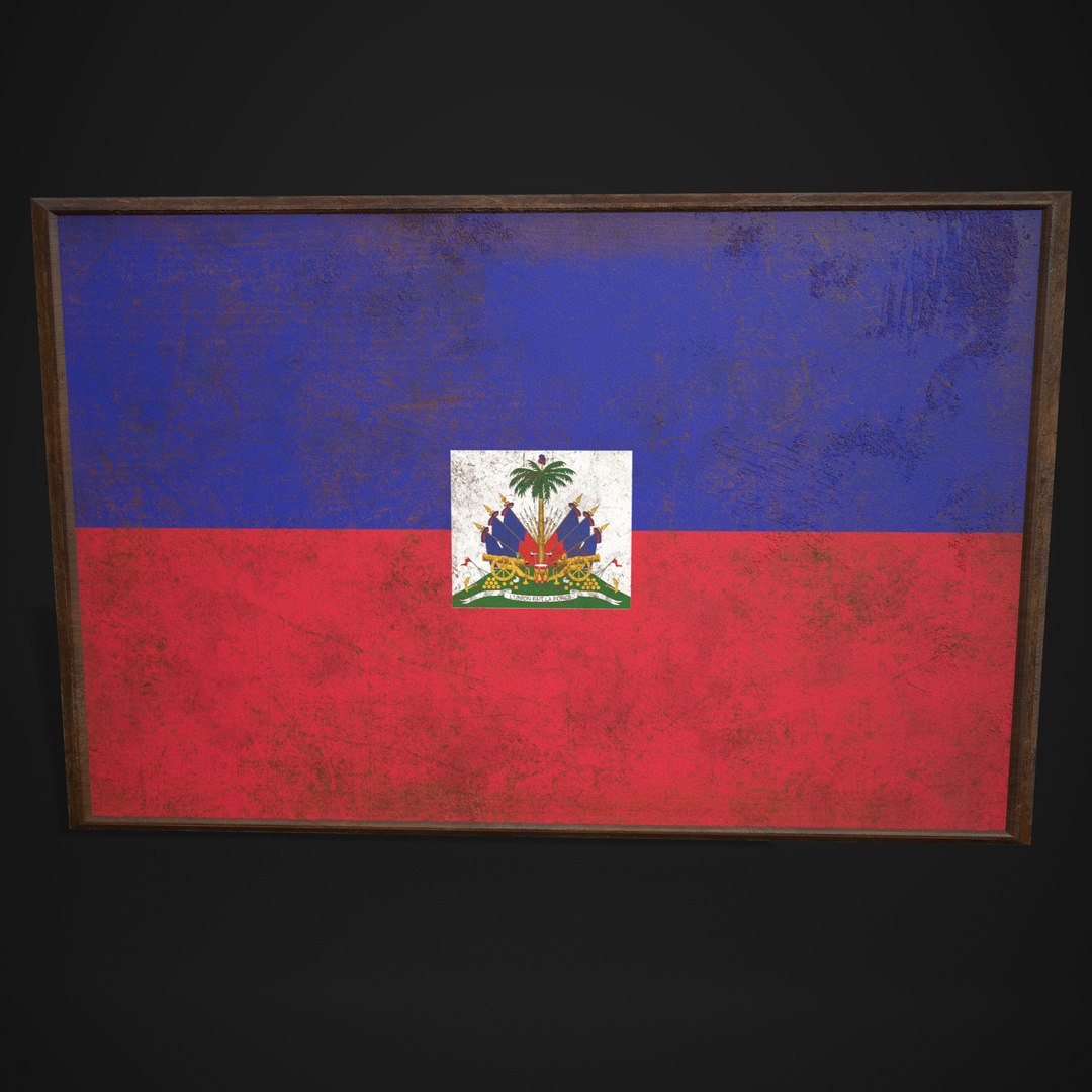 3D Old Picture Frame With Haiti Flag - Game Ready PBR Low-poly 3D Model ...