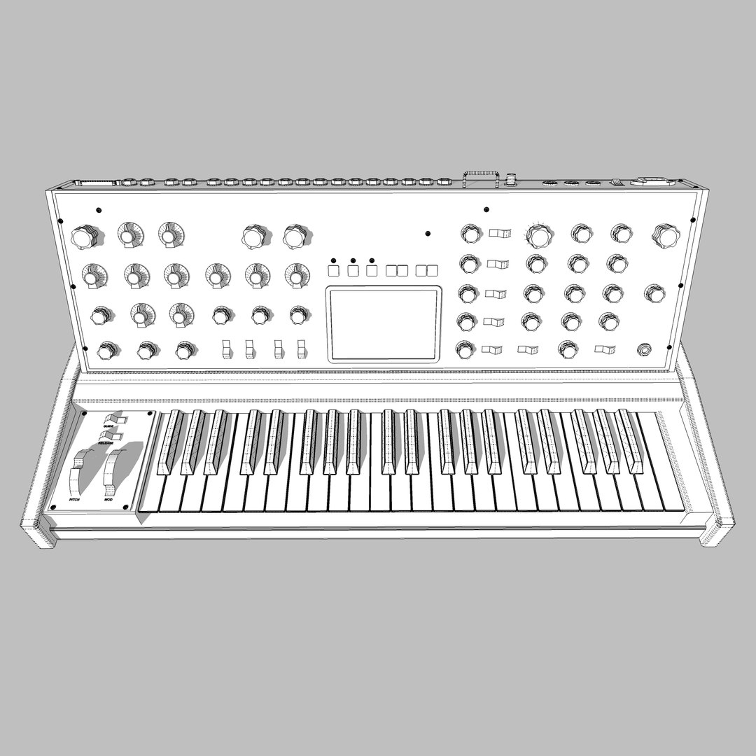 3d model keyboard synth synthesizer
