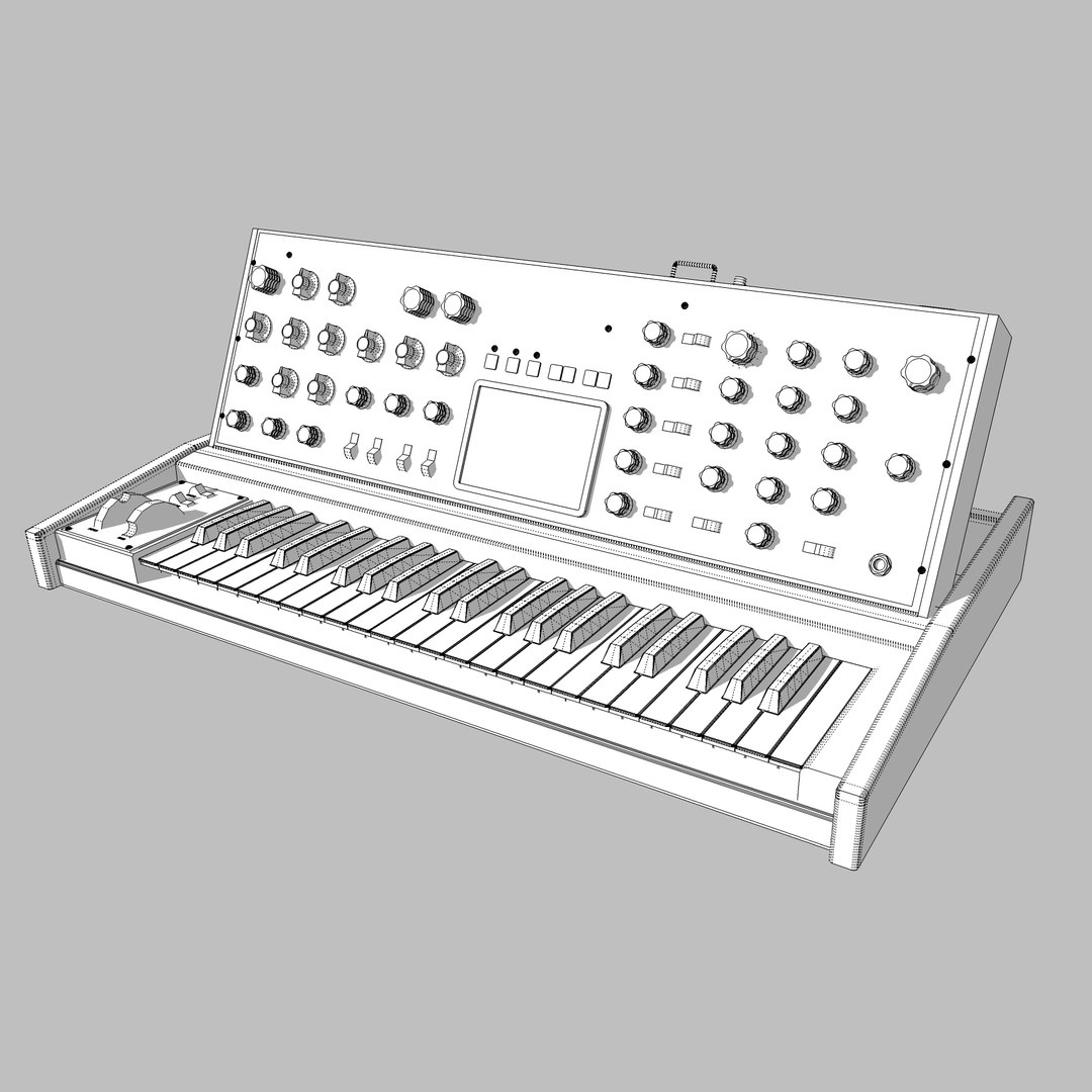 3d model keyboard synth synthesizer