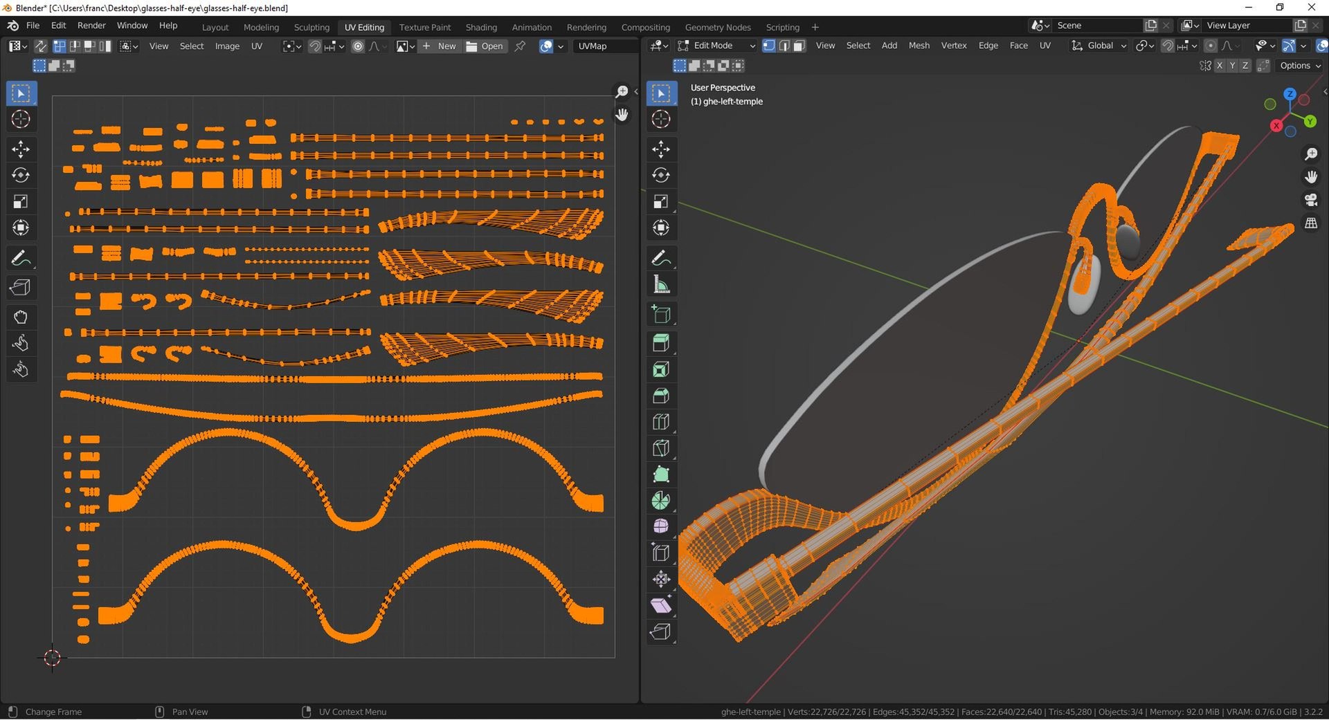 Glasses Half Eye 3D Model - TurboSquid 1945037