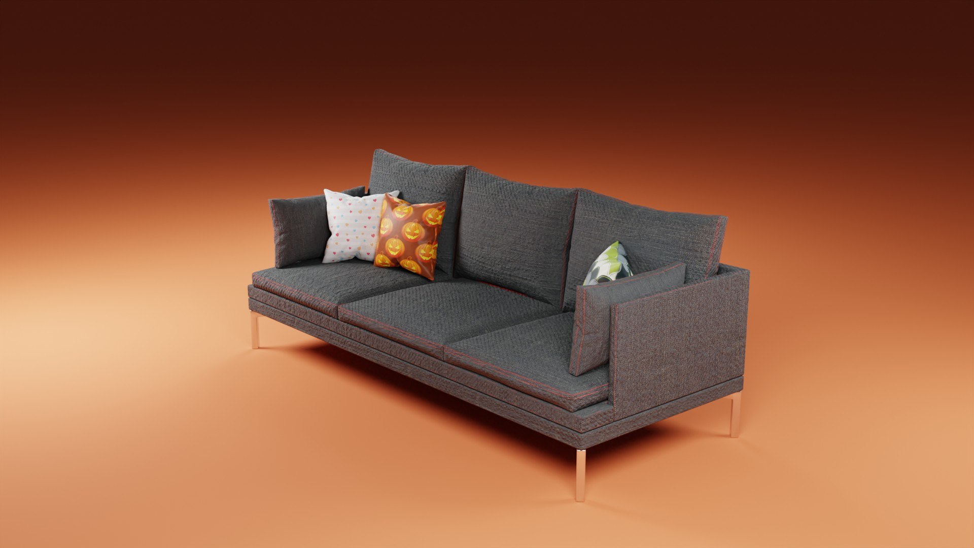 Blue Jeans Couch Realistic 3D - TurboSquid 1599240
