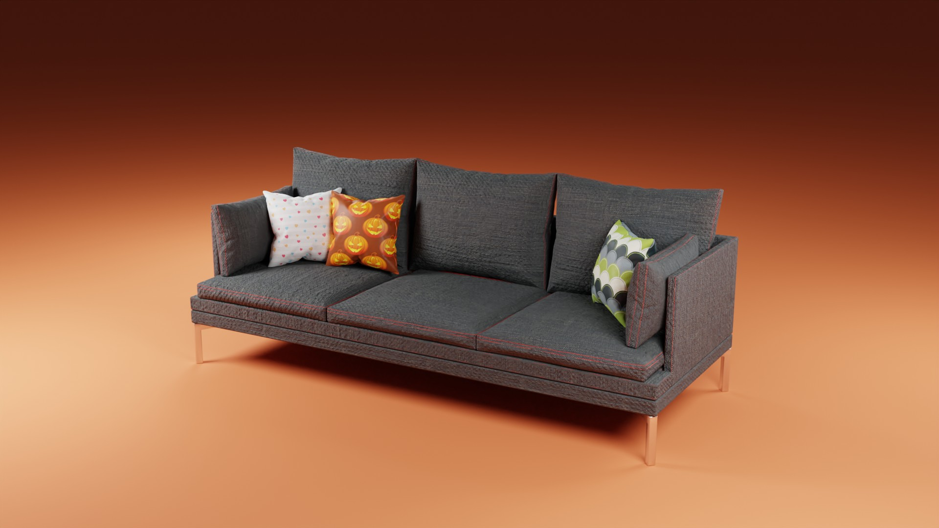 Blue Jeans Couch Realistic 3D - TurboSquid 1599240