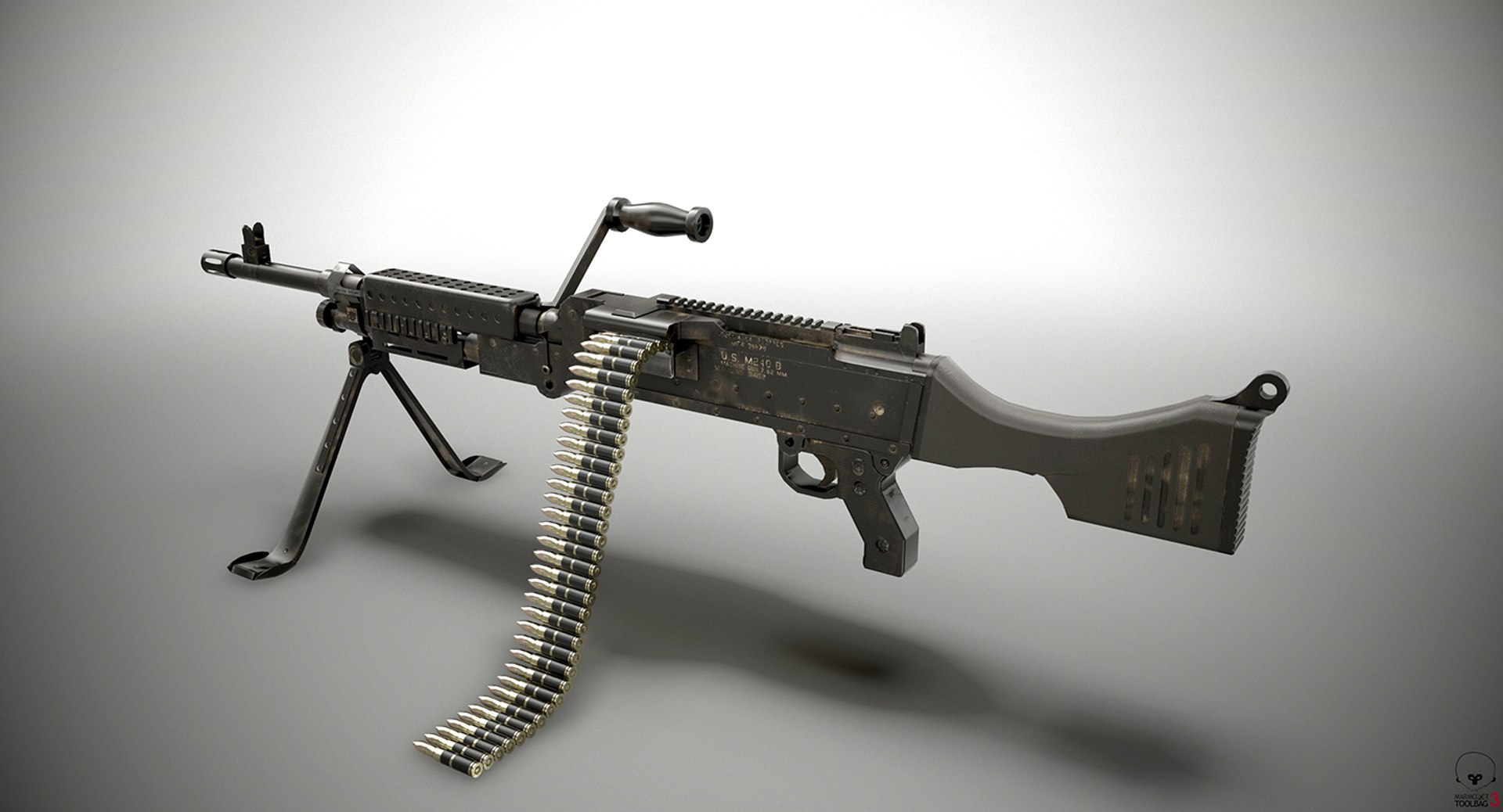 3D Ready M240 Machine - TurboSquid 1294270