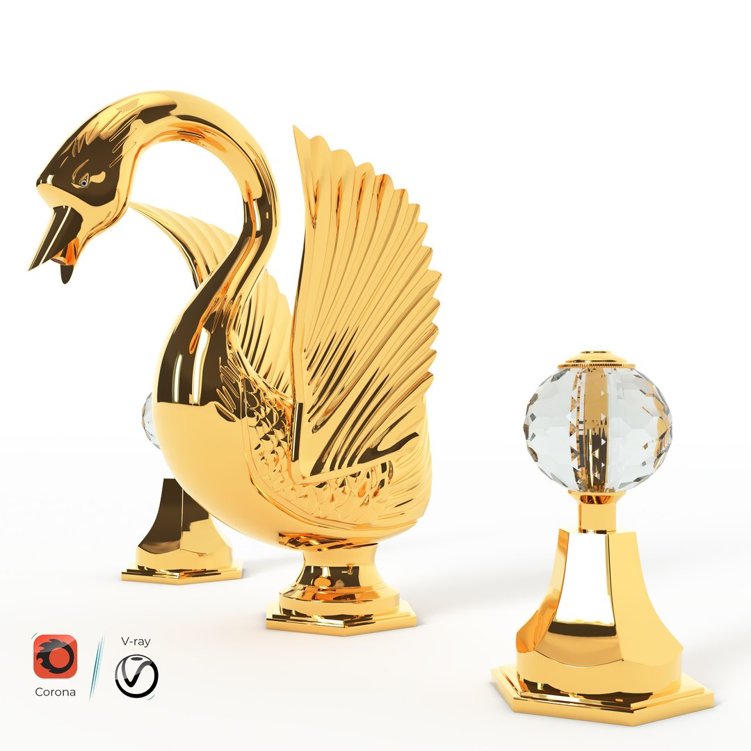 3D Swan Faucet Design Gold - TurboSquid 2086071