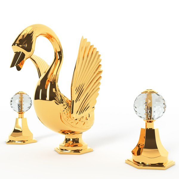 modelo 3d Swan Faucet Design Gold - TurboSquid 2086071