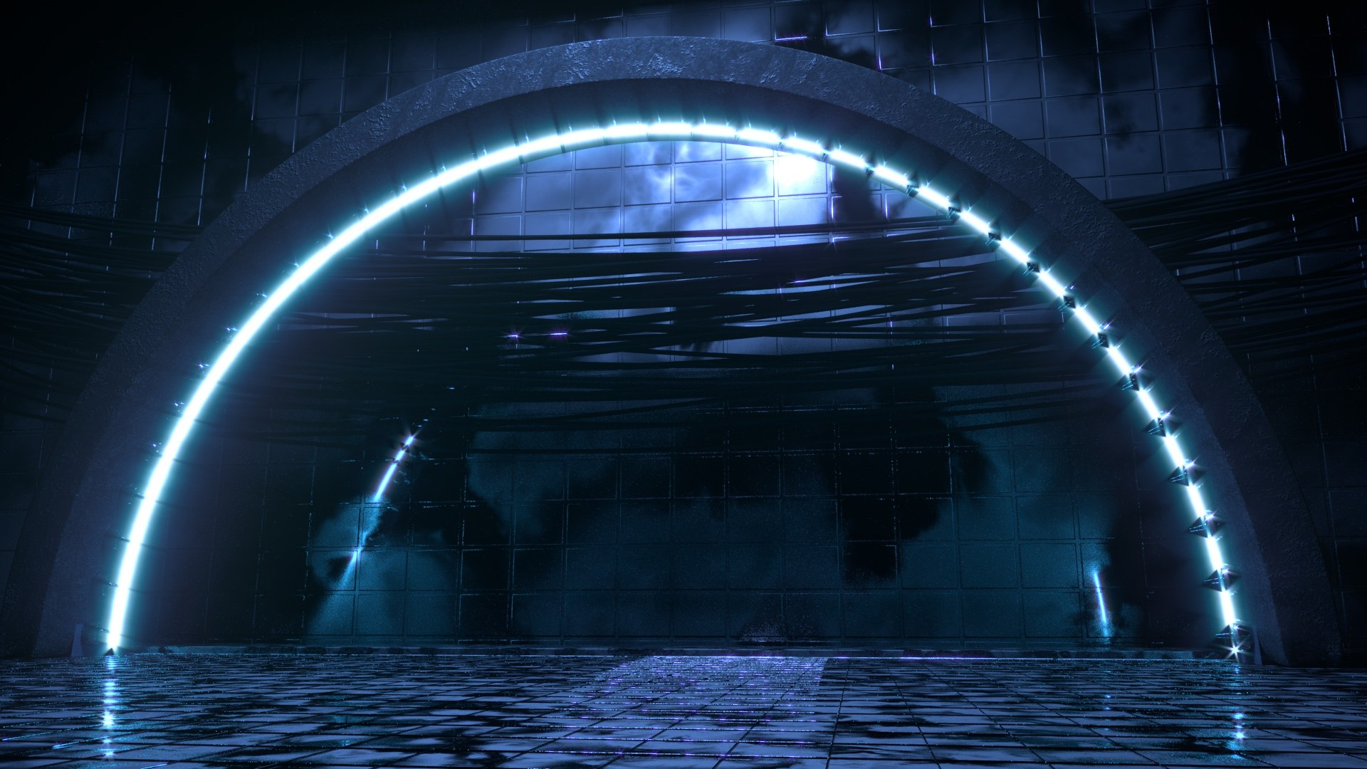 3D Model Retro Futuristic Neon Environment - TurboSquid 2311138