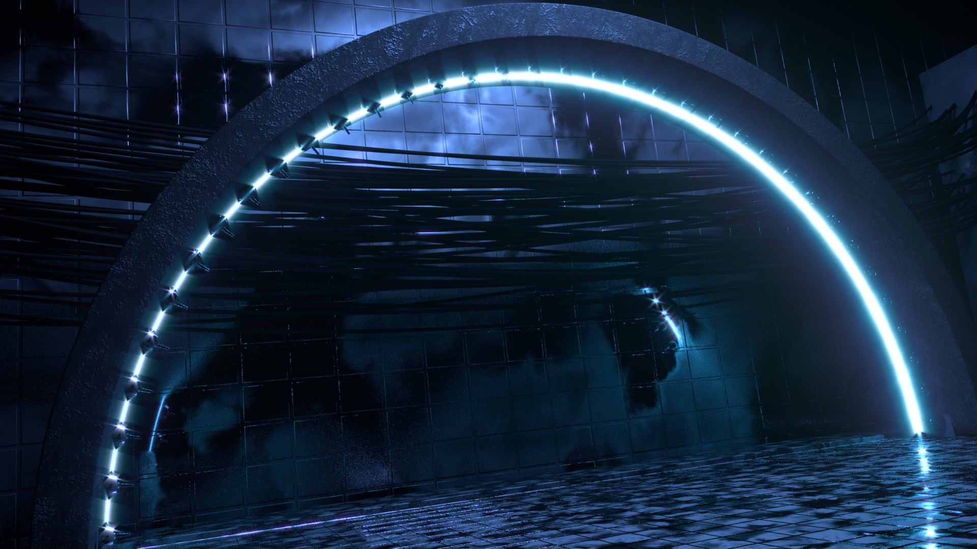 3D Model Retro Futuristic Neon Environment - TurboSquid 2311138