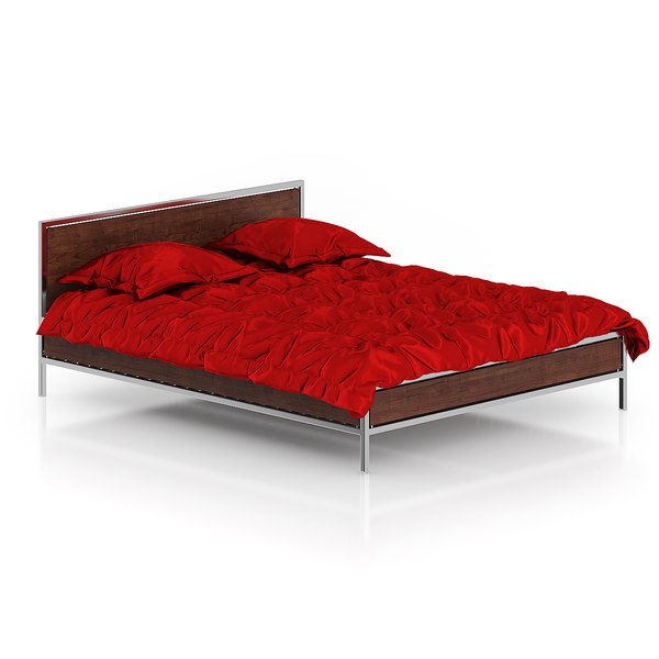 White Single Bed 3d