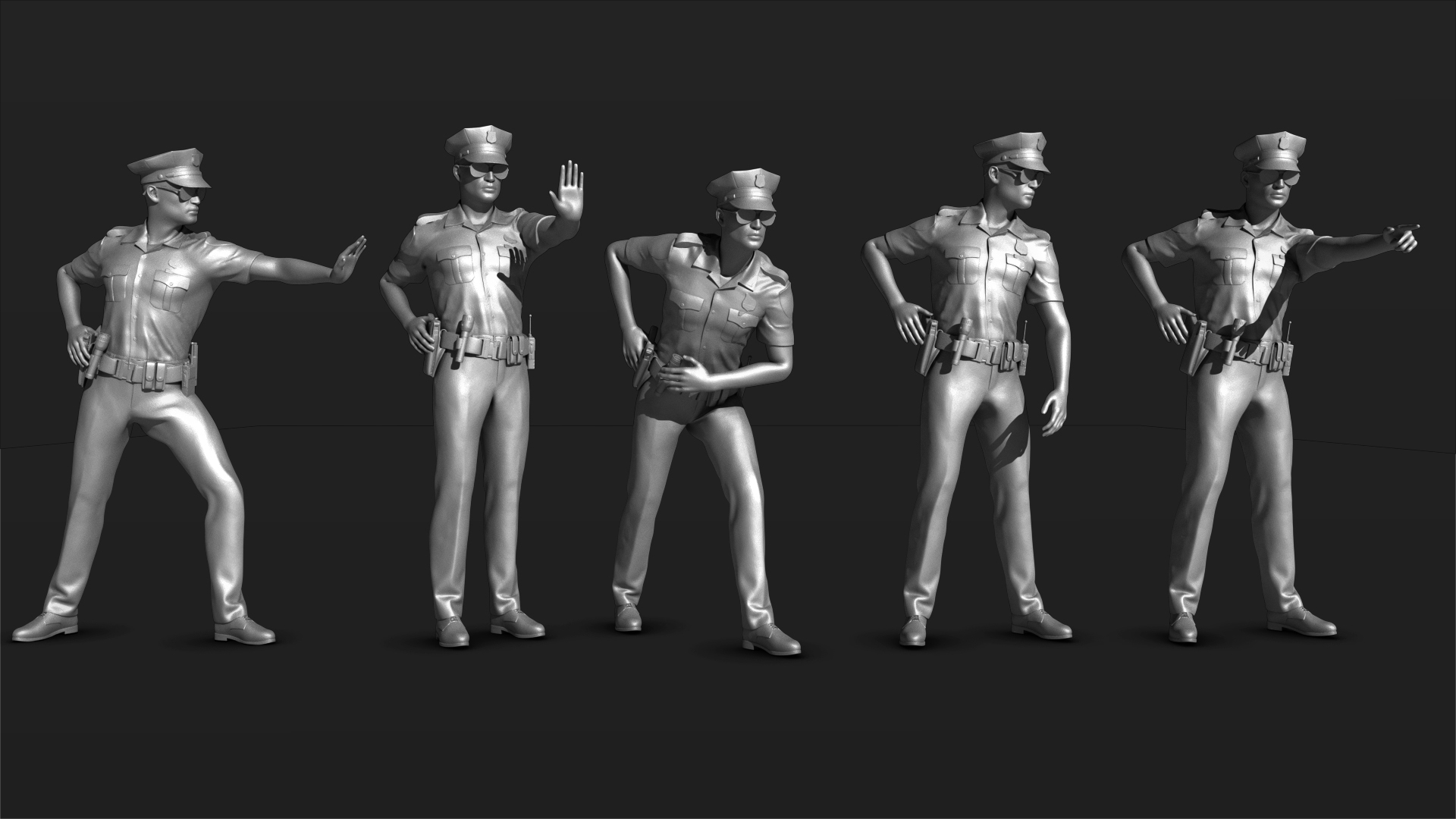3D Police Figure Set 02 - TurboSquid 1737777