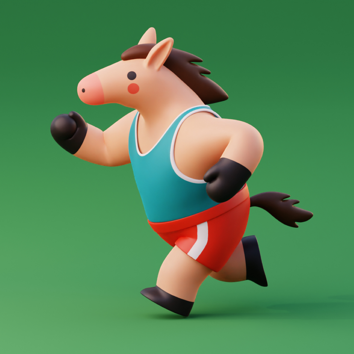 modelo 3d Ilustración de un caballo de dibujos animados con poses de ...