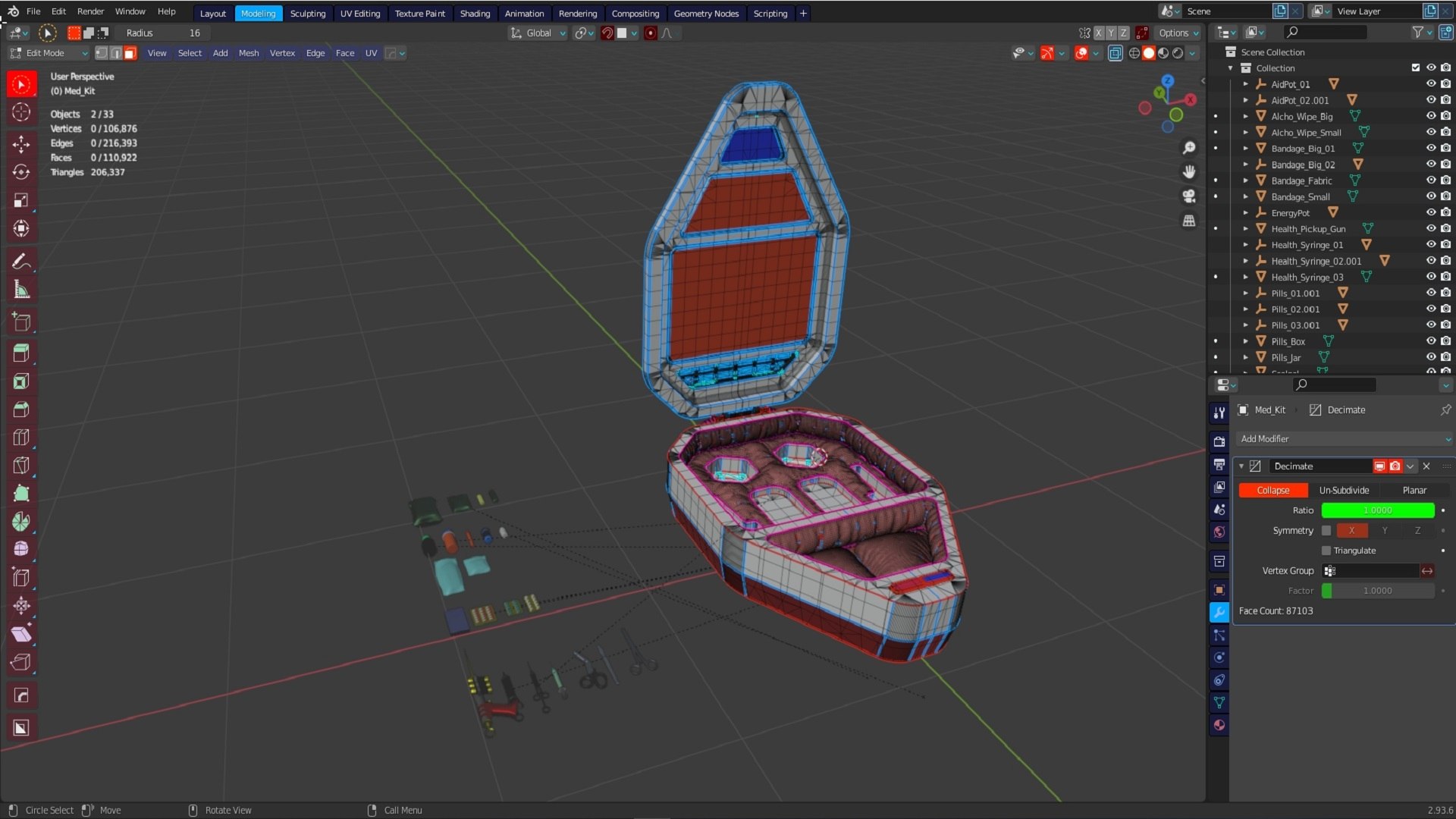 SCI-FI Med Kit Crate With A Variety Of Medical Kits 3D Model ...